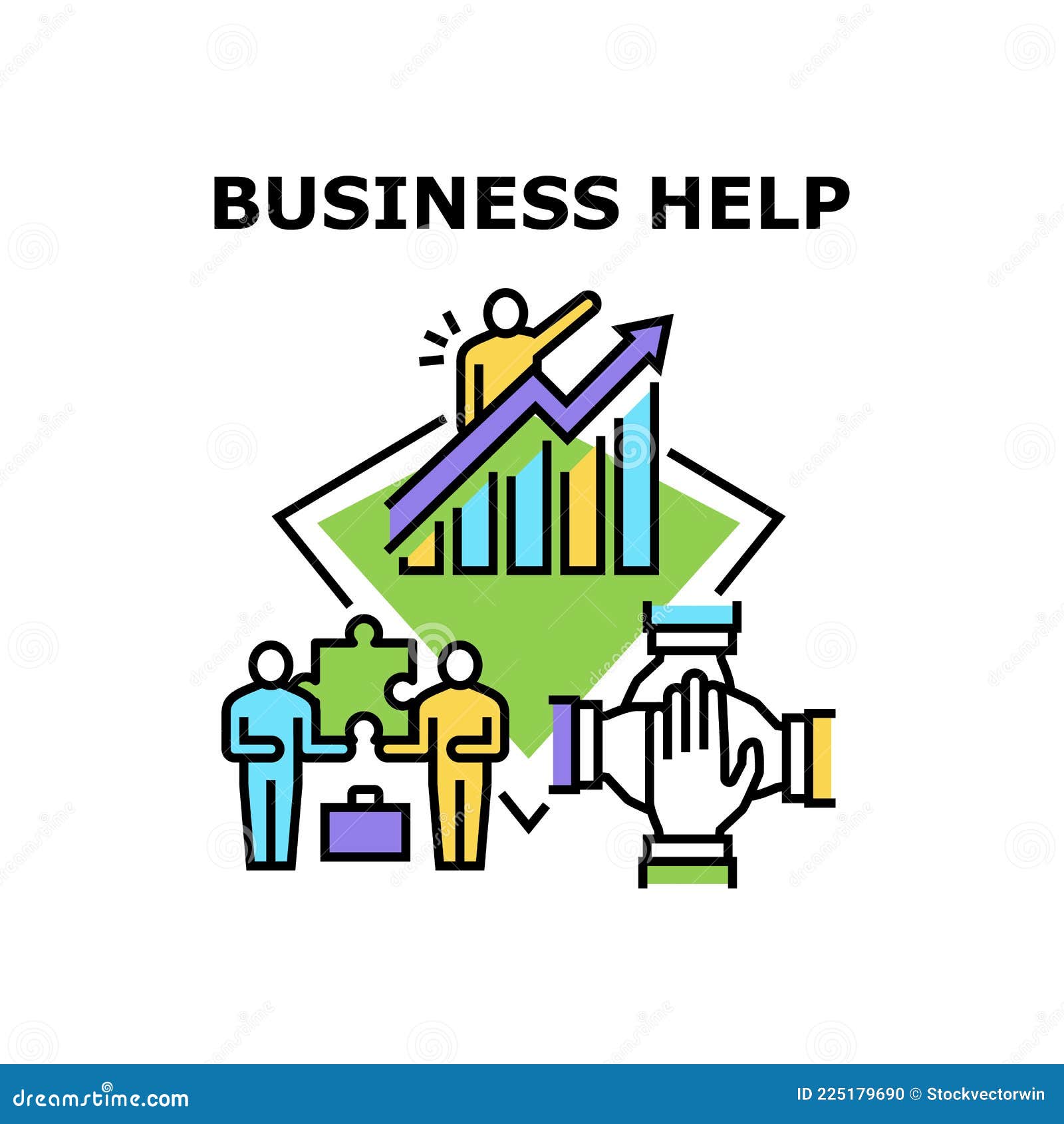 Business Help Vector Concept Color Illustration Stock Vector ...