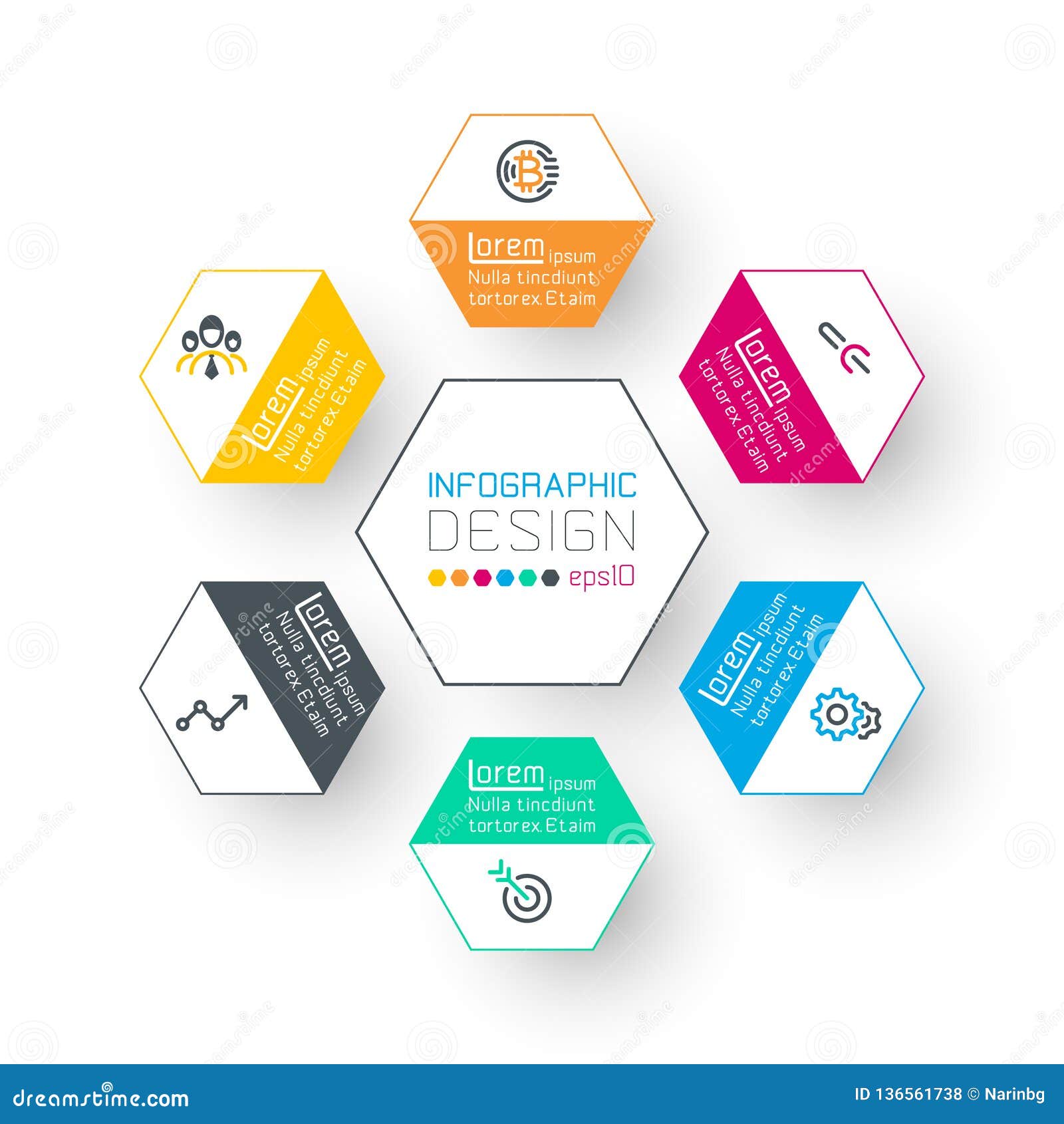 Business Hexagon Labels Shape Infographic Stock Vector - Illustration ...