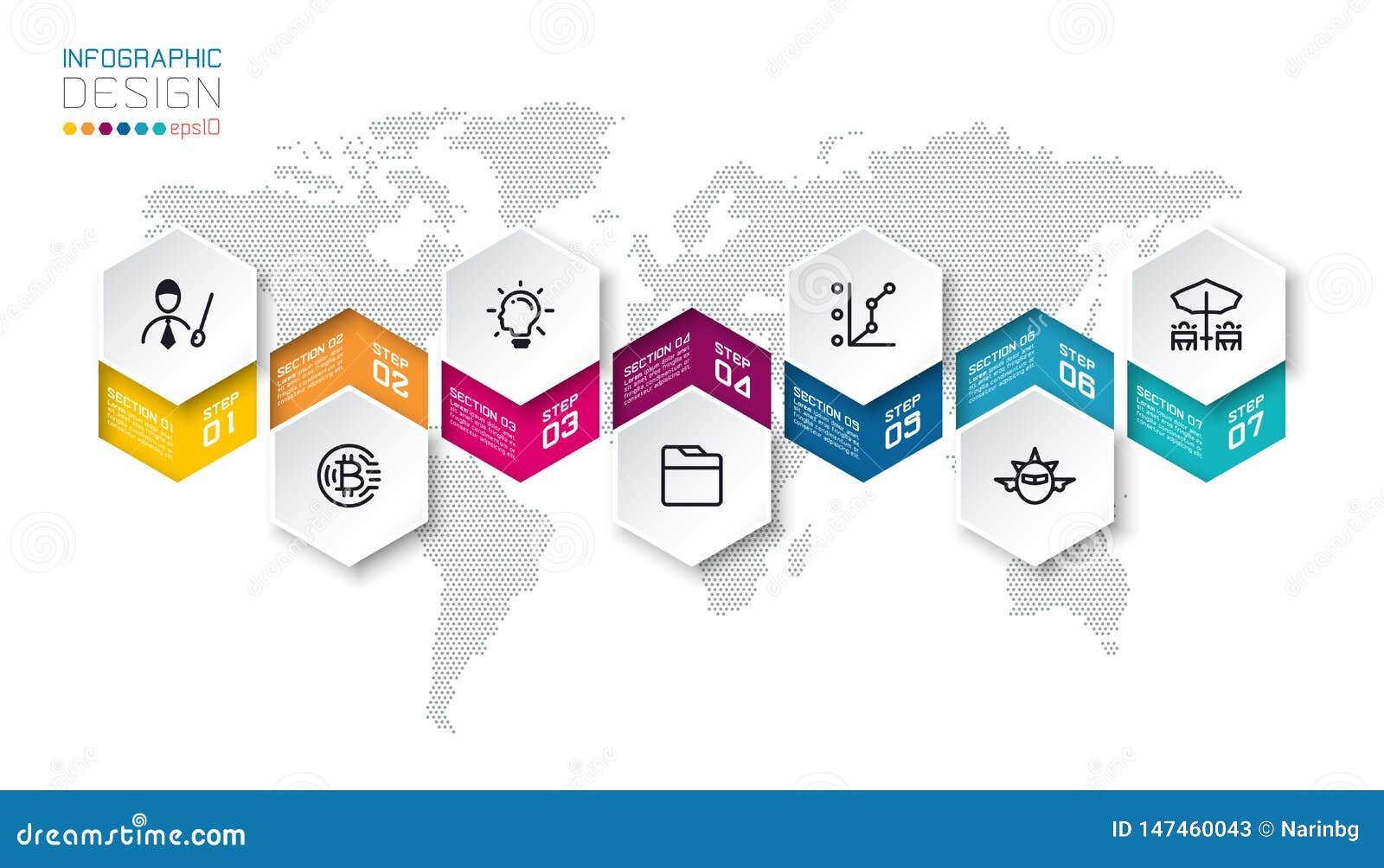 Business Hexagon Labels Shape Infographics Stock Vector - Illustration ...