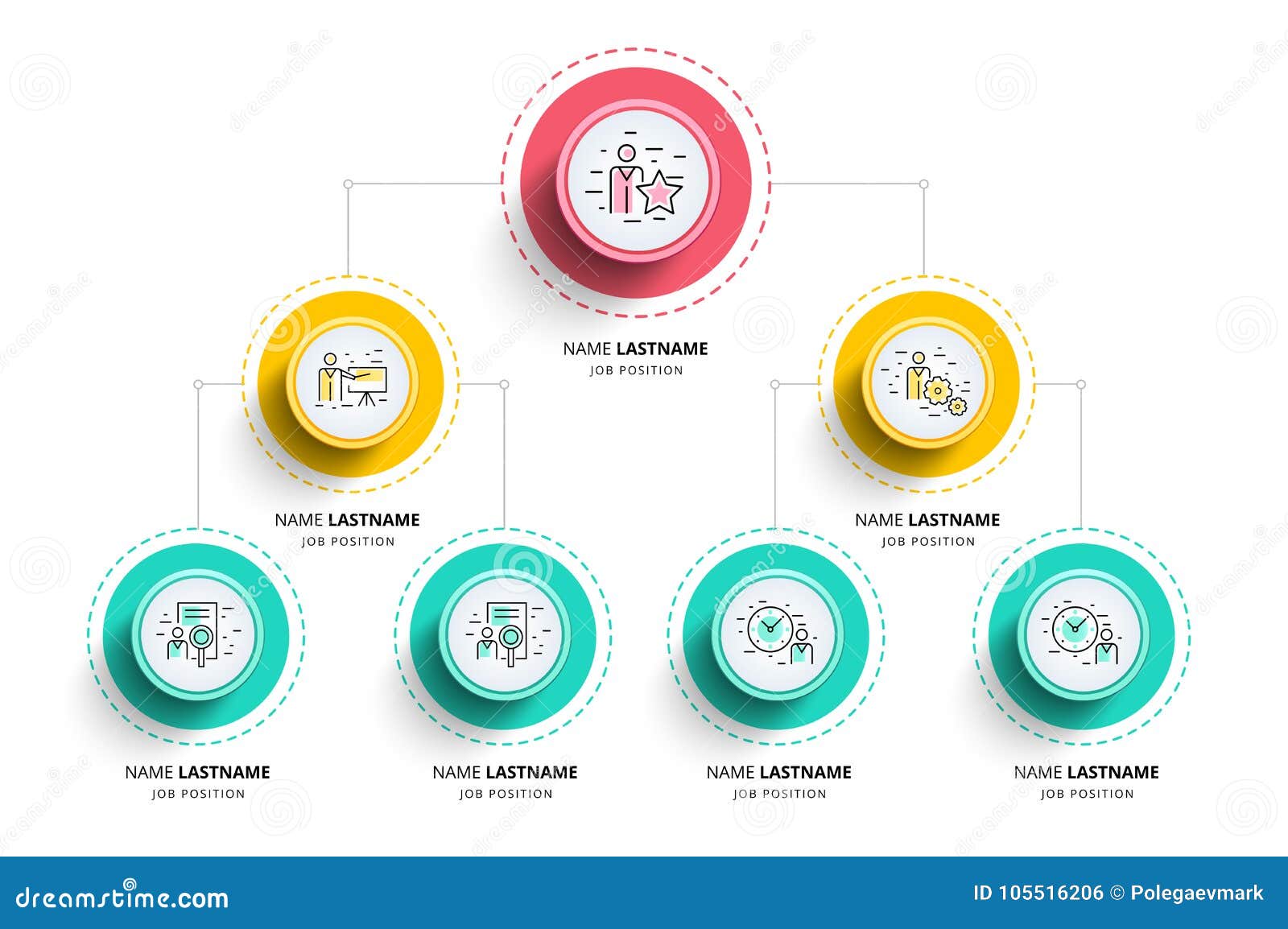Business Hierarchy In Company Concept With Businessmen Standing On A ...