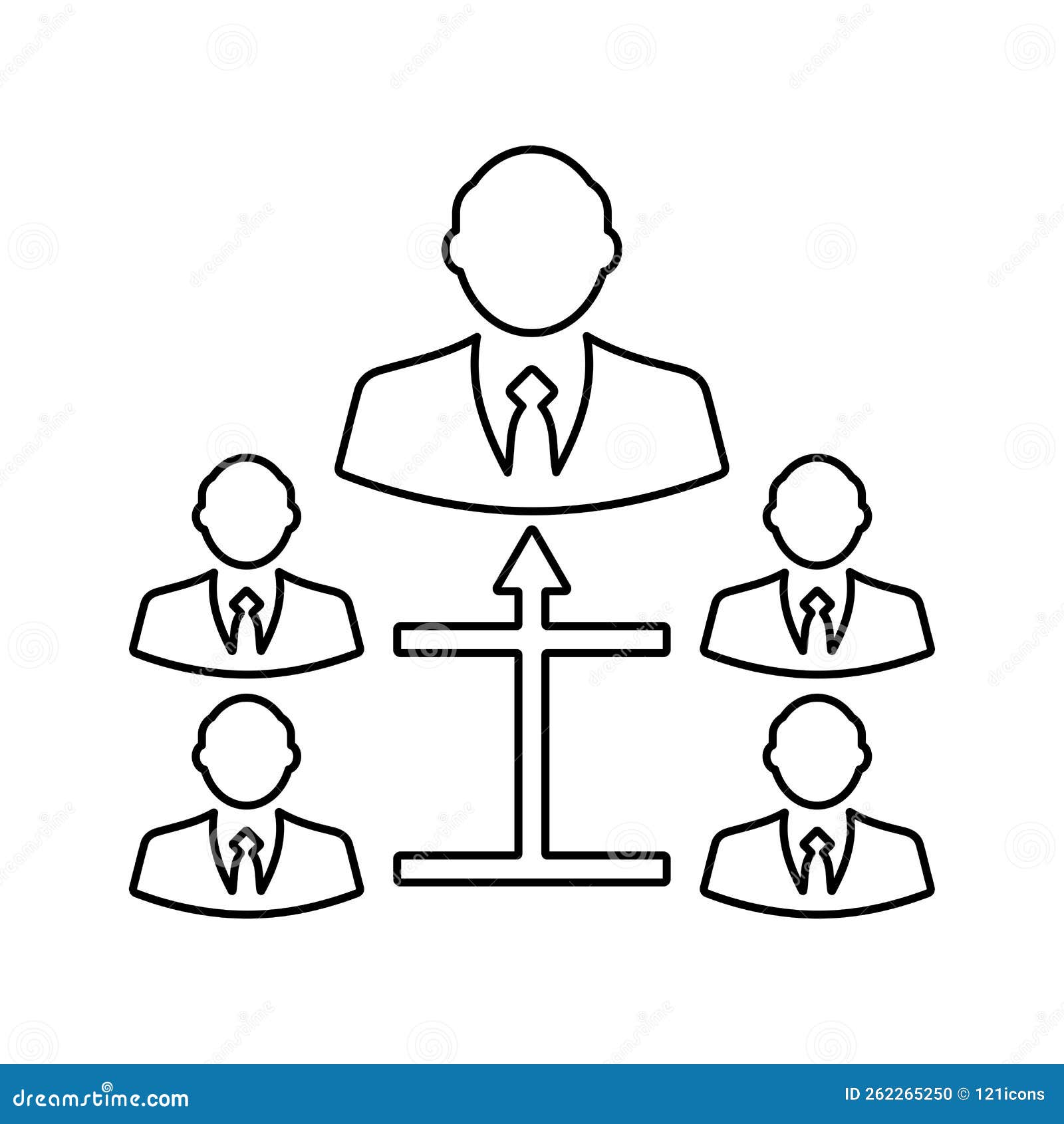 Business Hierarchy Outline Icon. Line Art Vector Stock Illustration ...