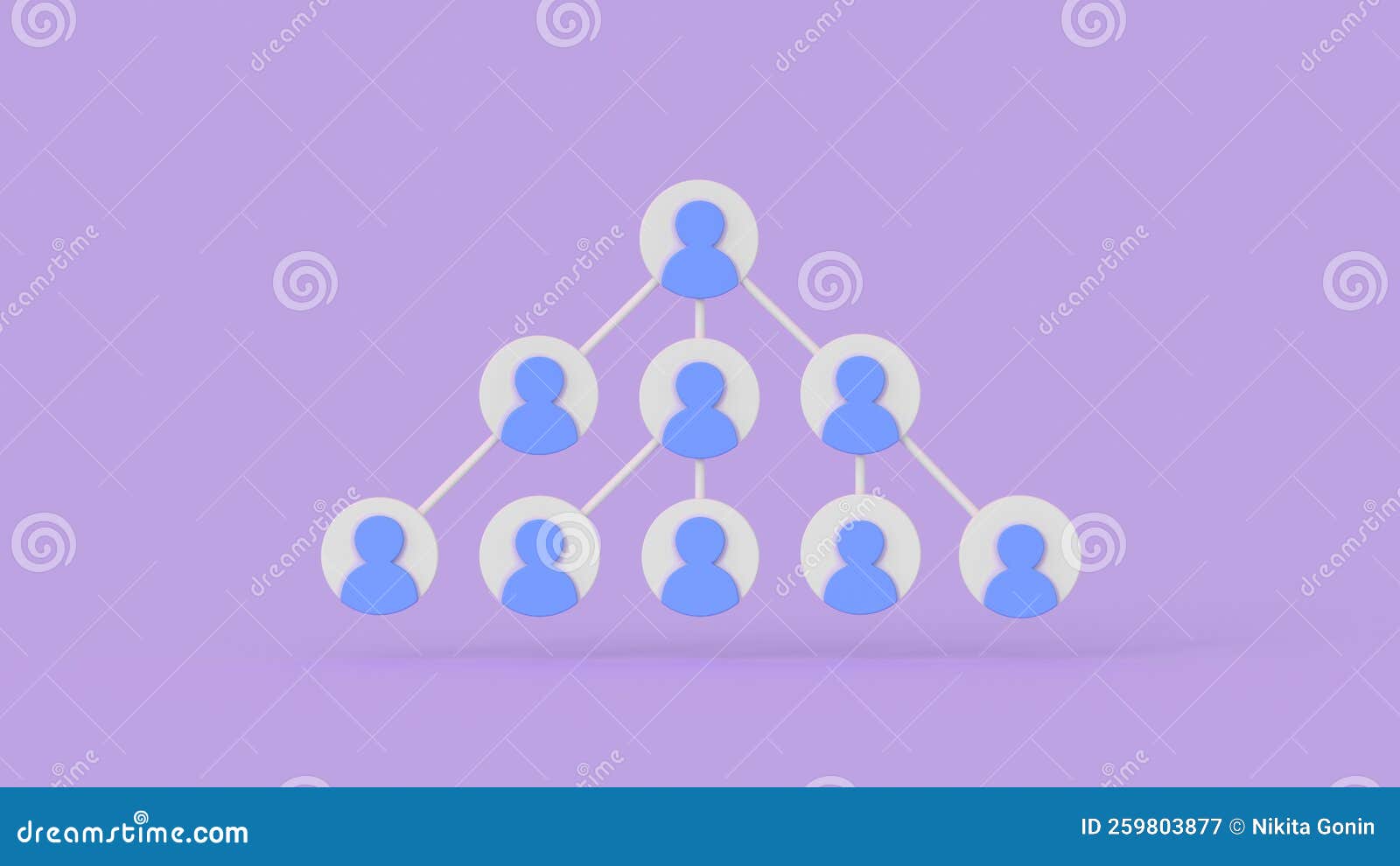Business Hierarchy Structure Minimal Cartoony 3D Render Stock Image ...