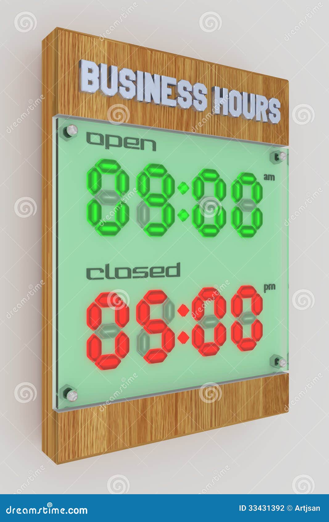 Business Hours - Digital LED Light 12hr (am-pm) Stock Illustration ...
