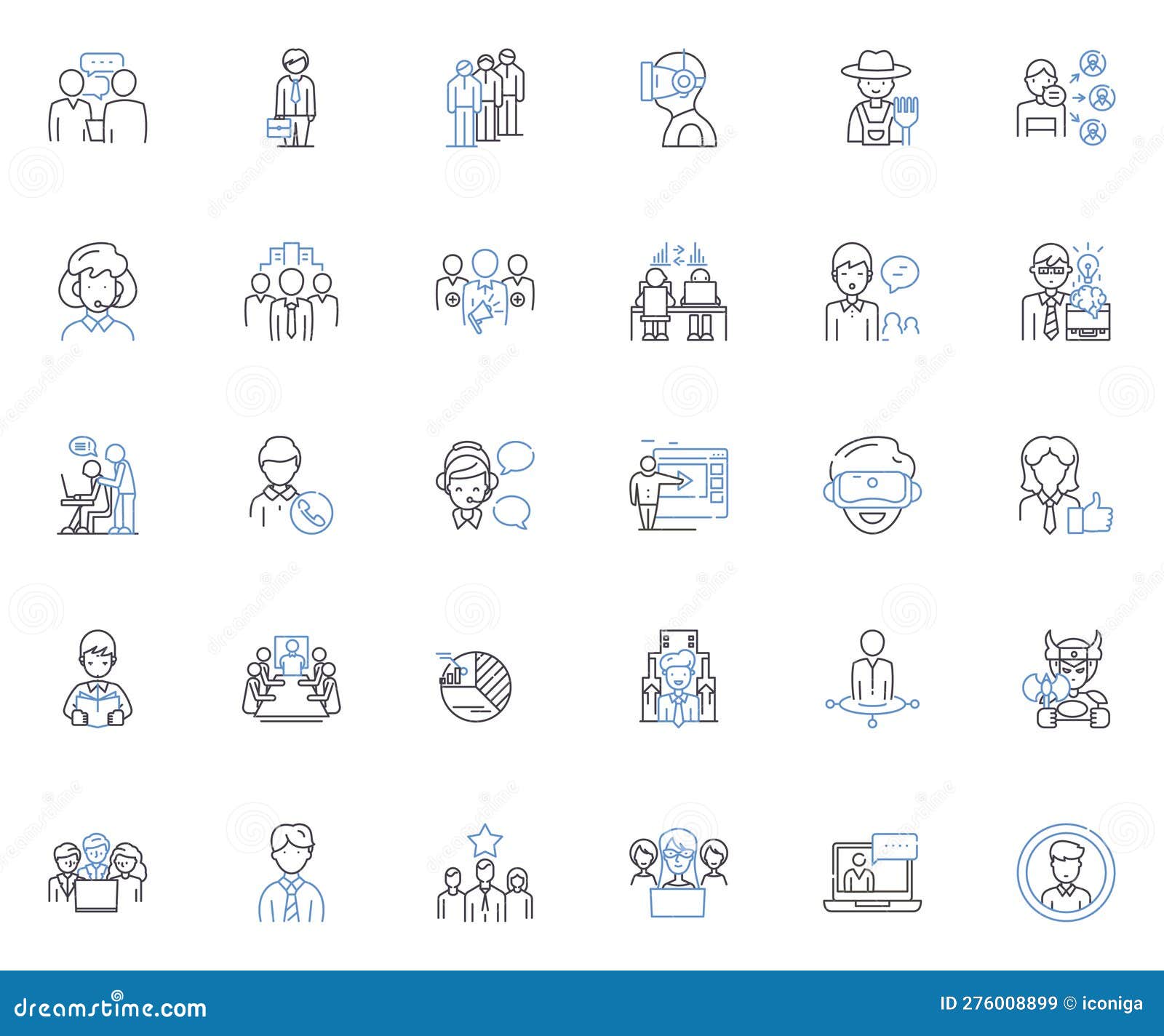 Business Hours Line Icons Collection. Schedule, Availability, Operation ...