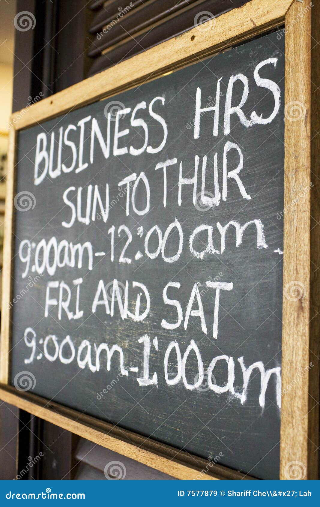 Business Hours Signboard stock image. Image of evening - 7577879