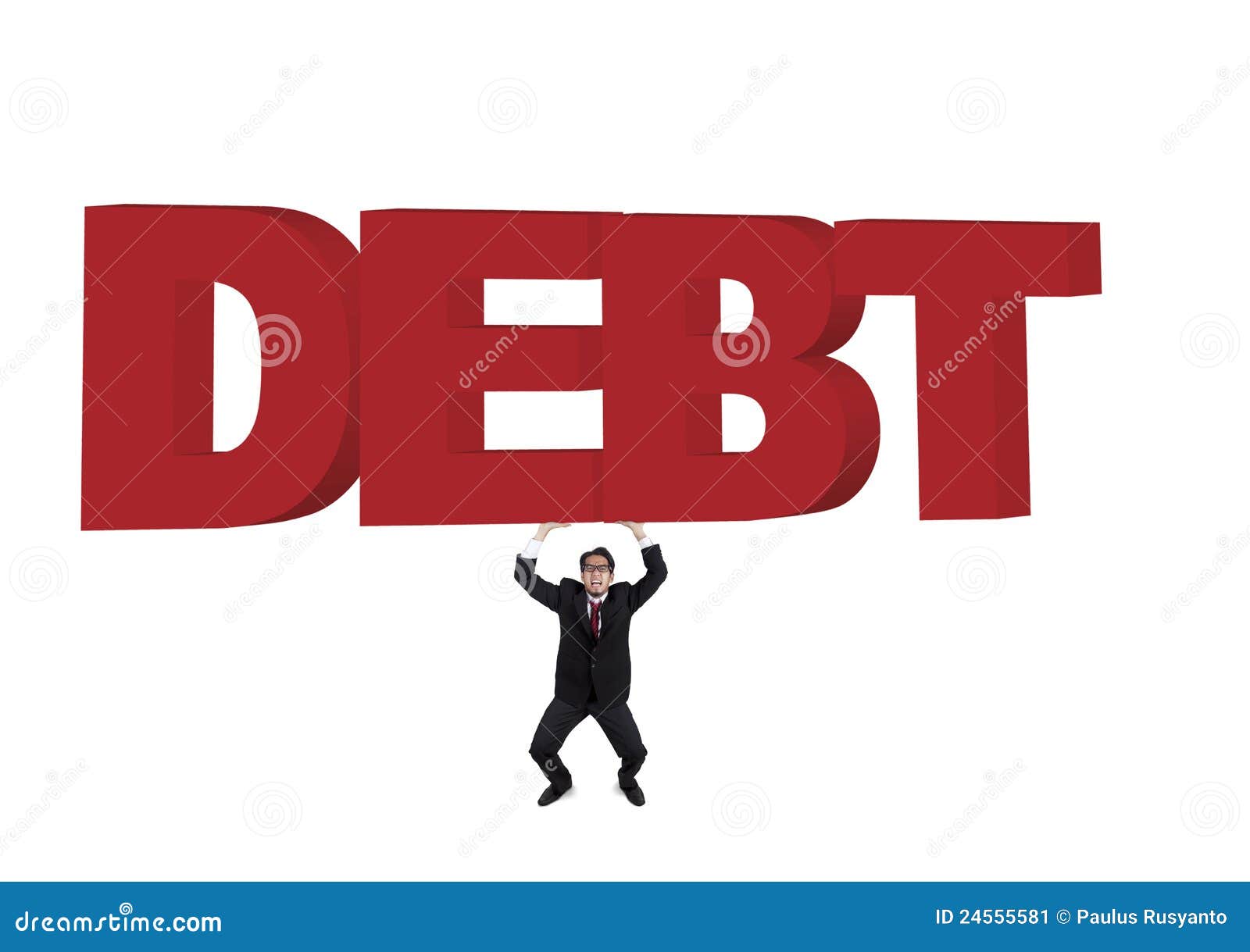 Business with a huge debt stock image. Image of heavy - 24555581