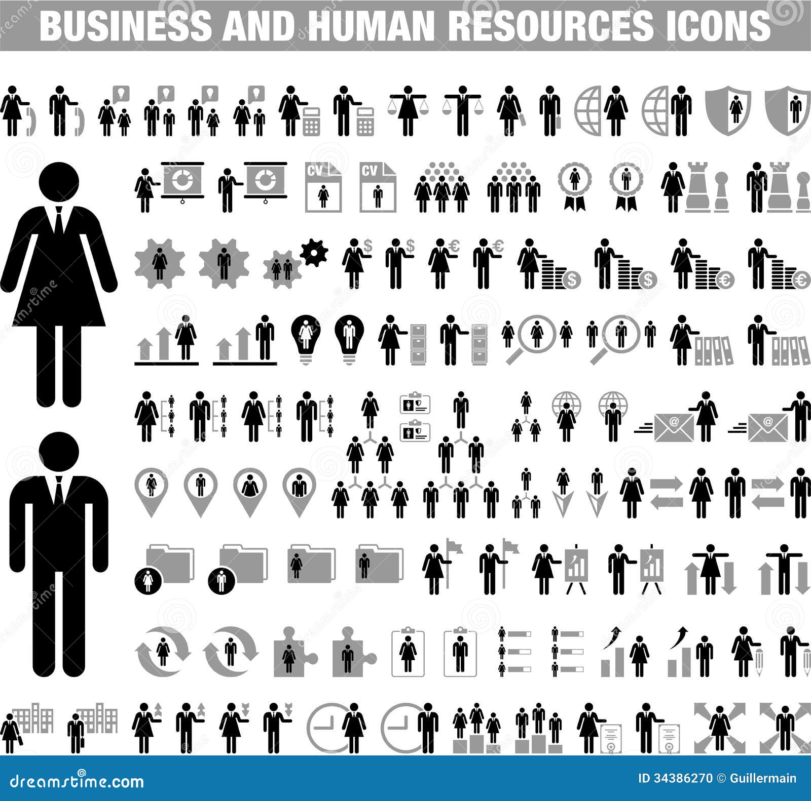 Business and Human Resource Icons Stock Vector - Illustration of shield ...
