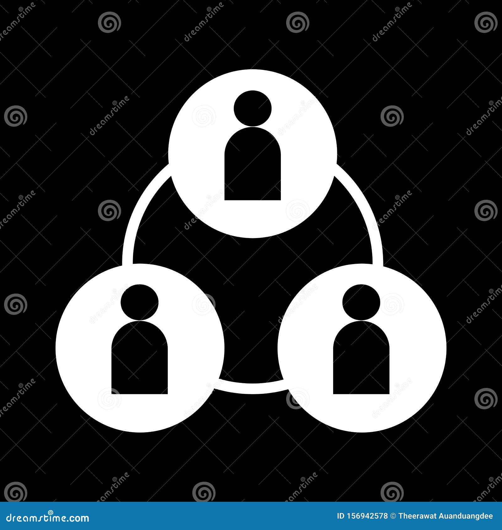 Circles and Images of Three People are Linked Together for Icons on a ...