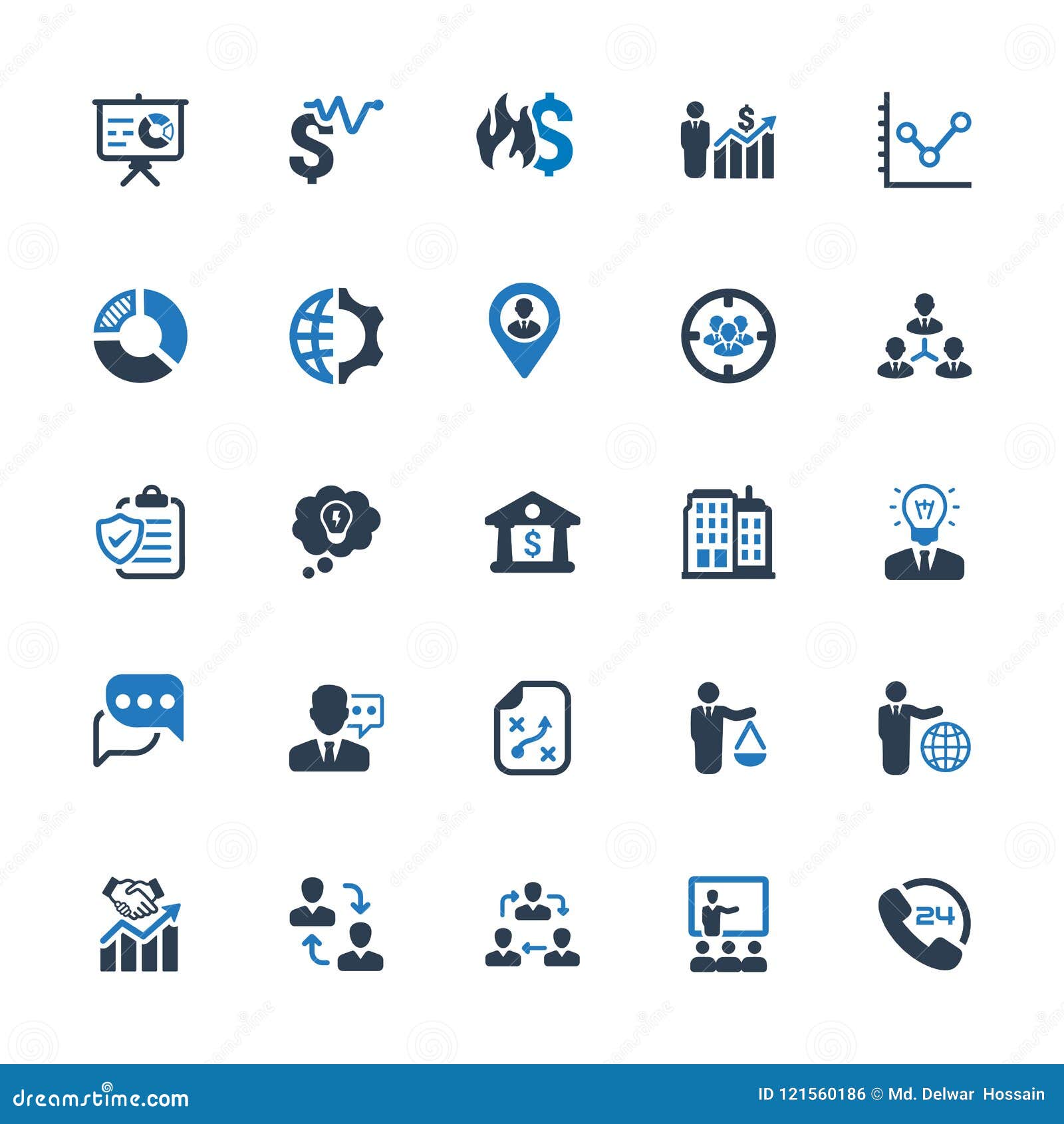 Business Icon - Blue Series Set 2 Stock Vector - Illustration of ...