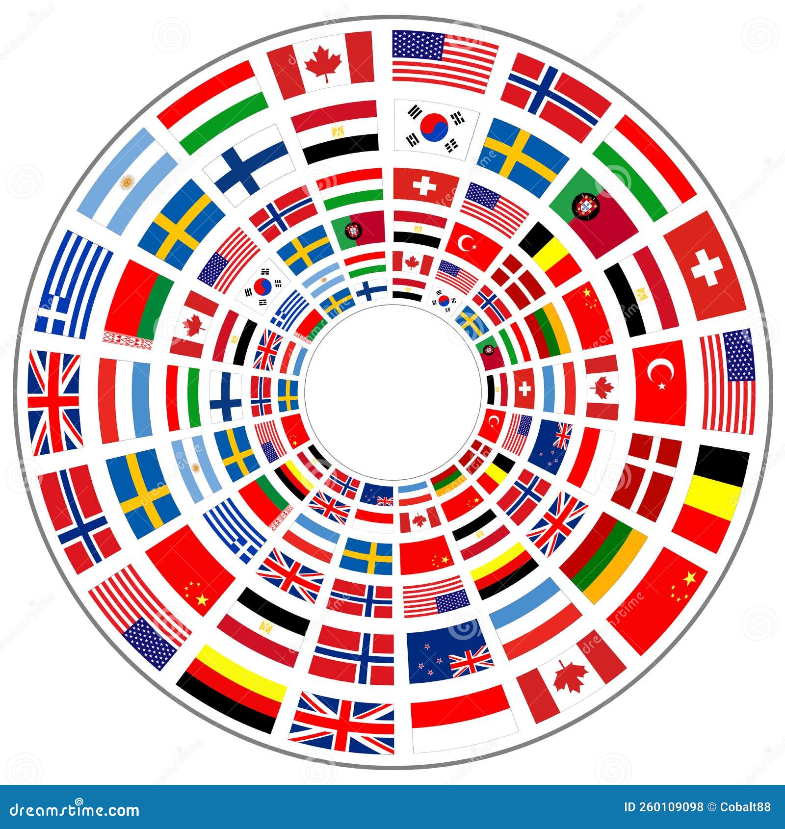 Business Icon with International Flags Around Stock Vector - Illustration of international ...