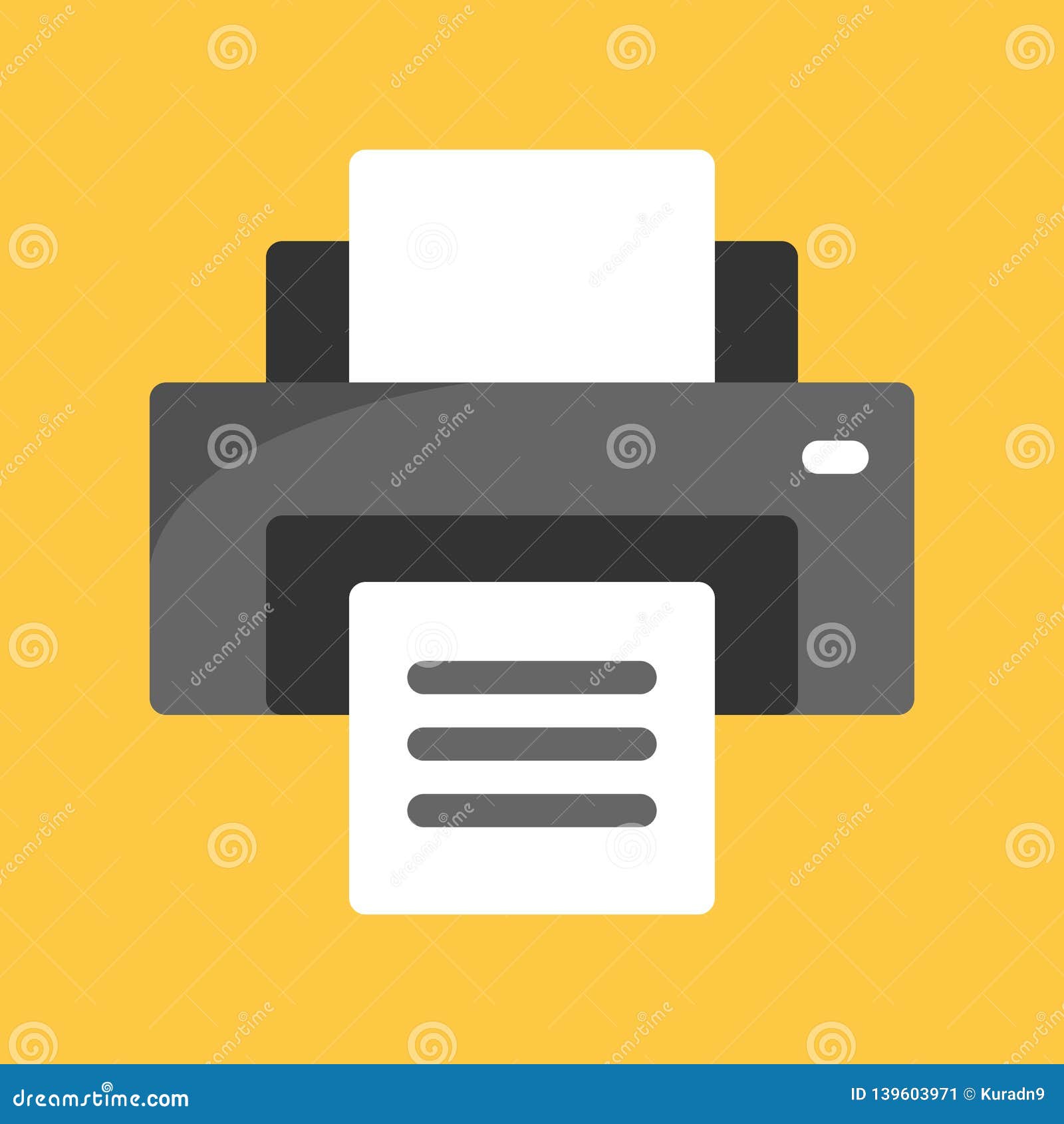 Business Icon, Printer Icon in Flat Design Stock Vector - Illustration ...