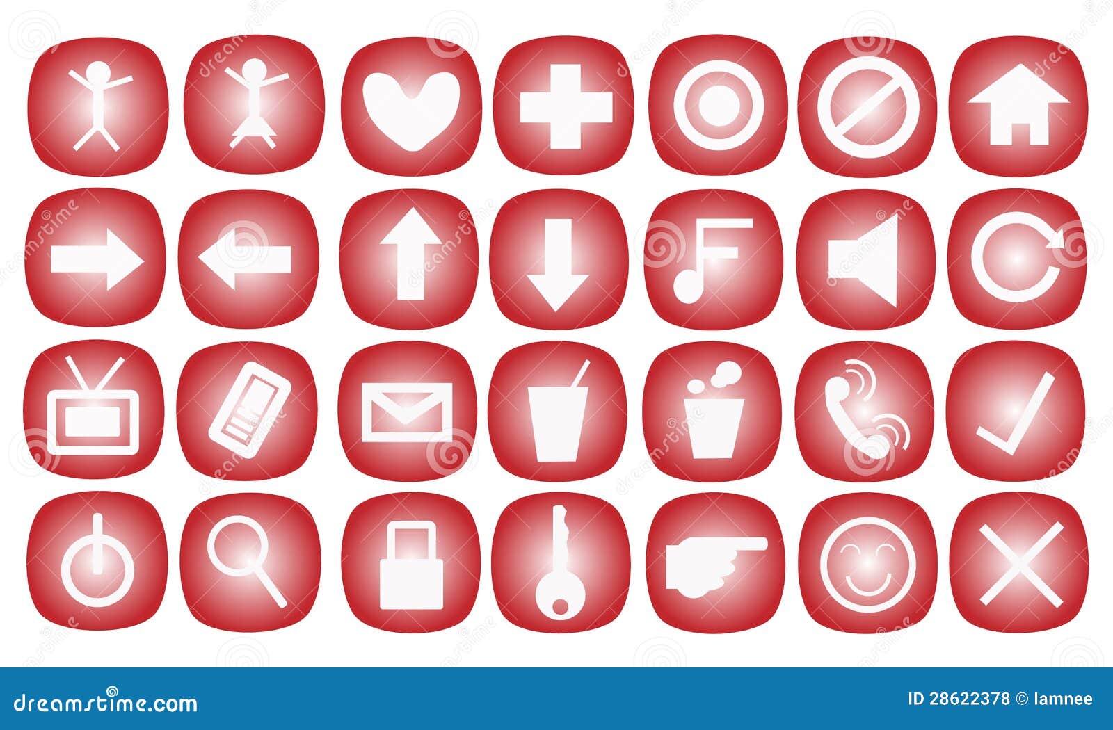 The Business Icon on a Red Background Stock Vector - Illustration of ...