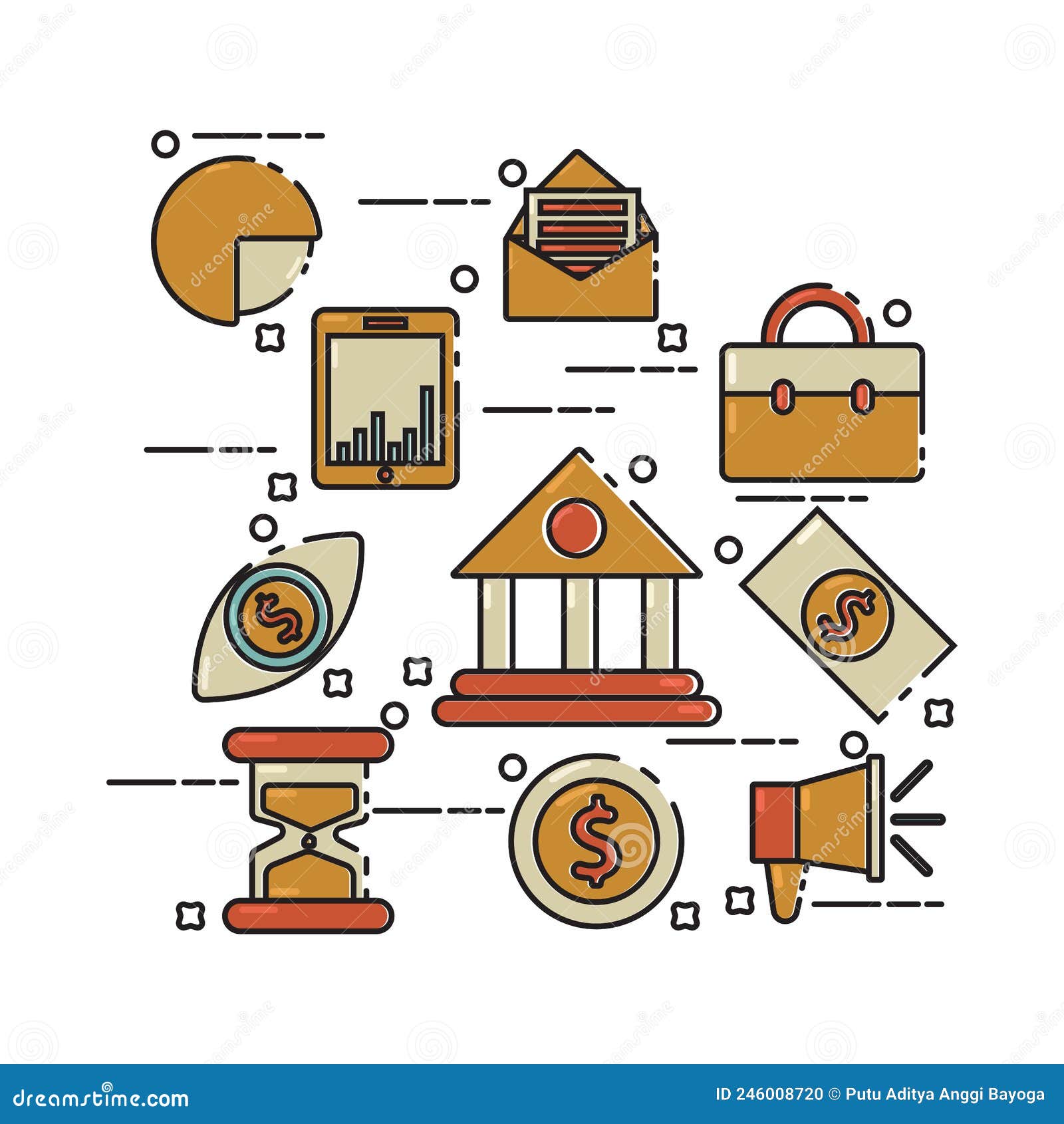 Business icon set stock vector. Illustration of envelope - 246008720