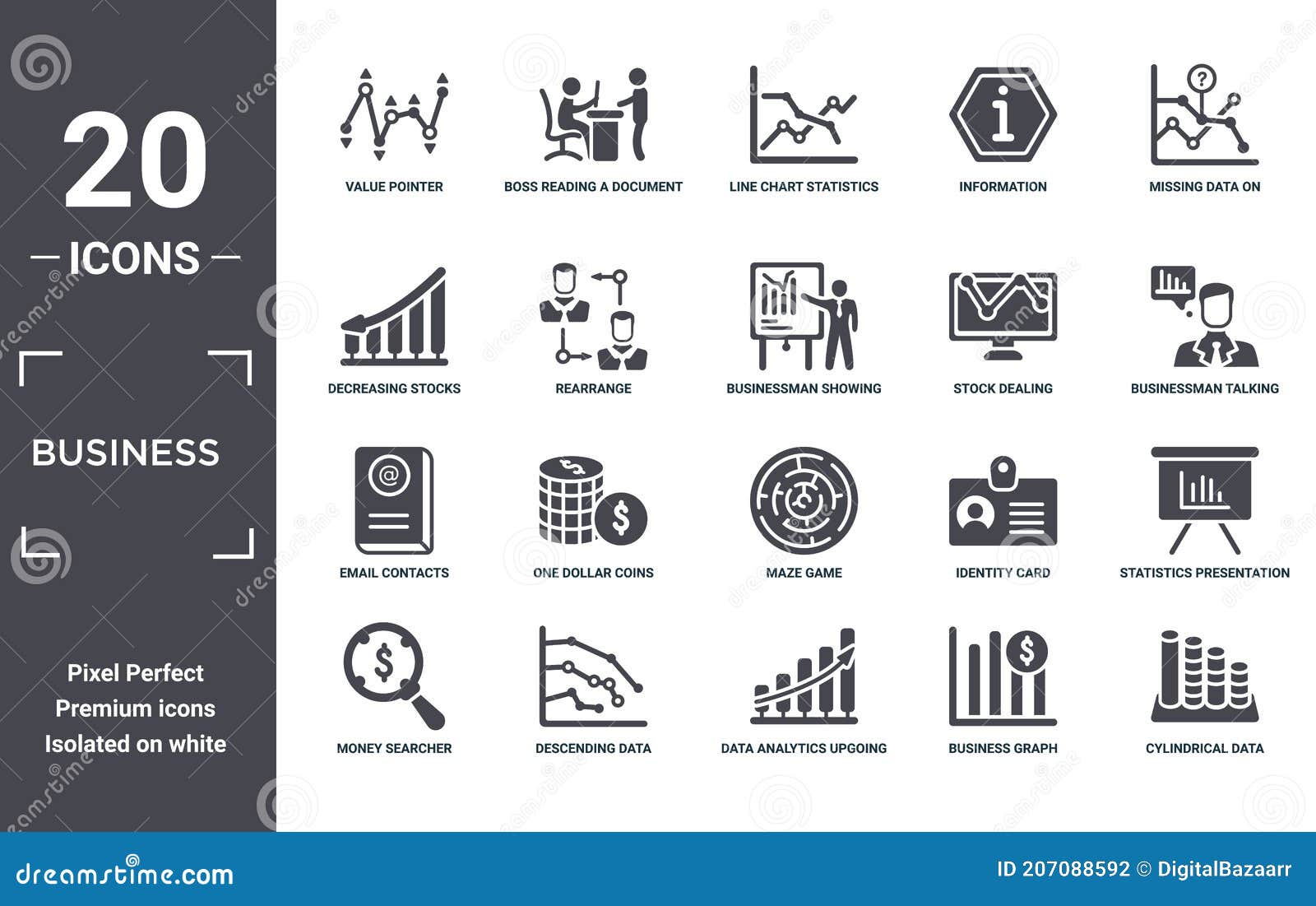 Business Icon Set. Include Creative Elements As Value Pointer, Missing ... Business Icon Set. Include Creative Elements As Value Pointer, Missing ...