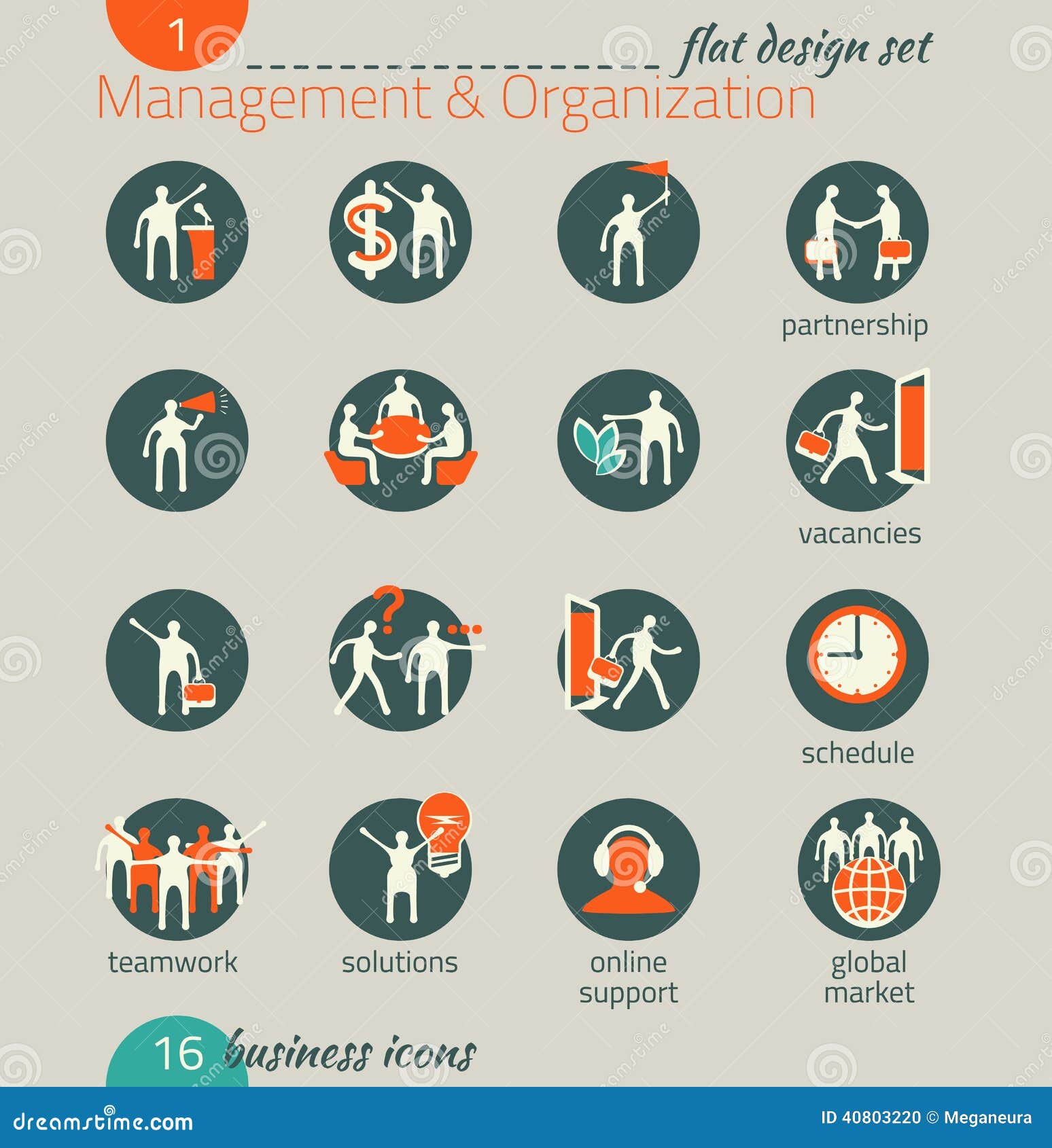 Business Icon Set. Management, Human Resources, Marketing Stock Vector ...