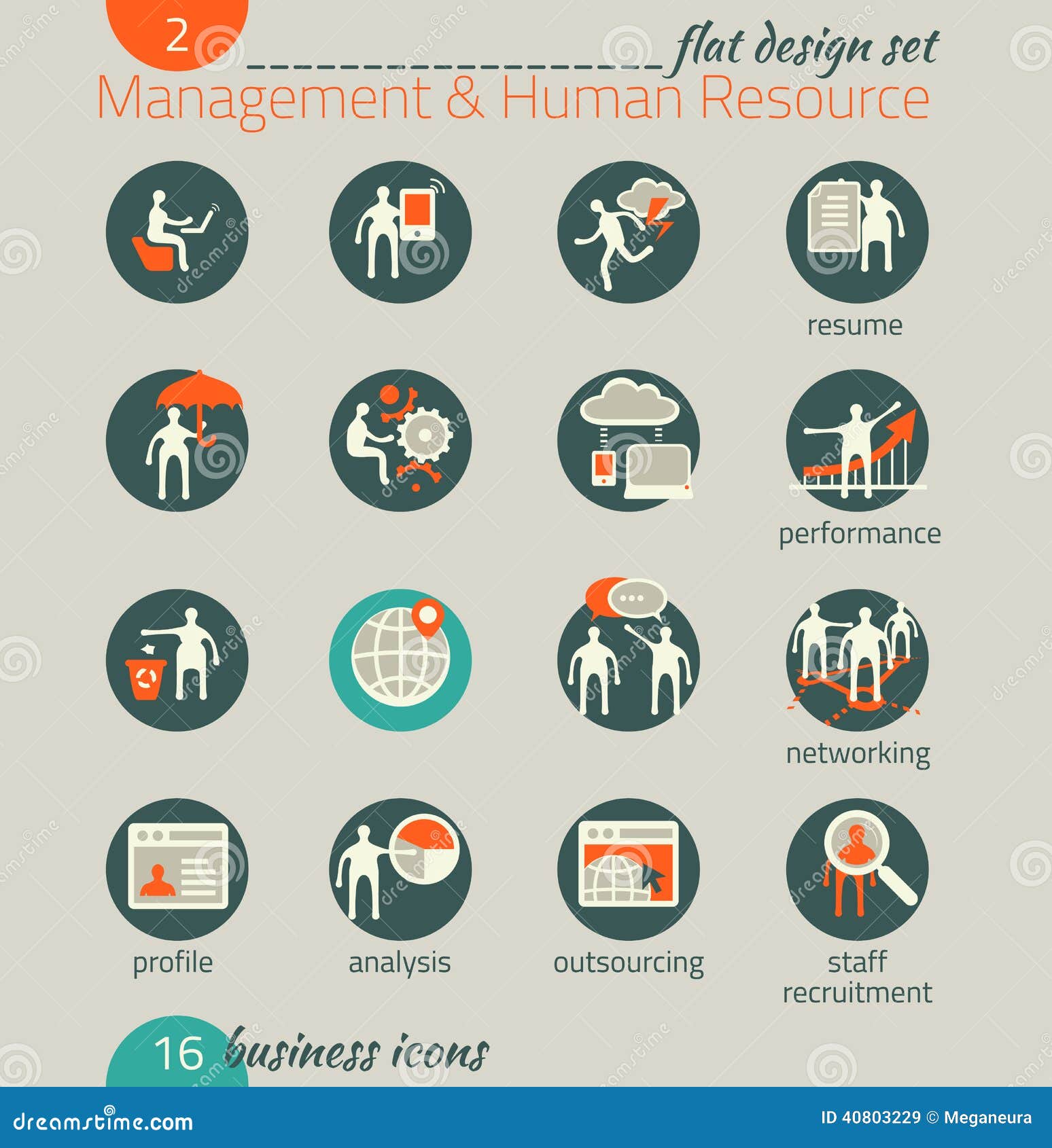 Business Icon Set. Management, Human Resources, Marketing Stock Vector ...
