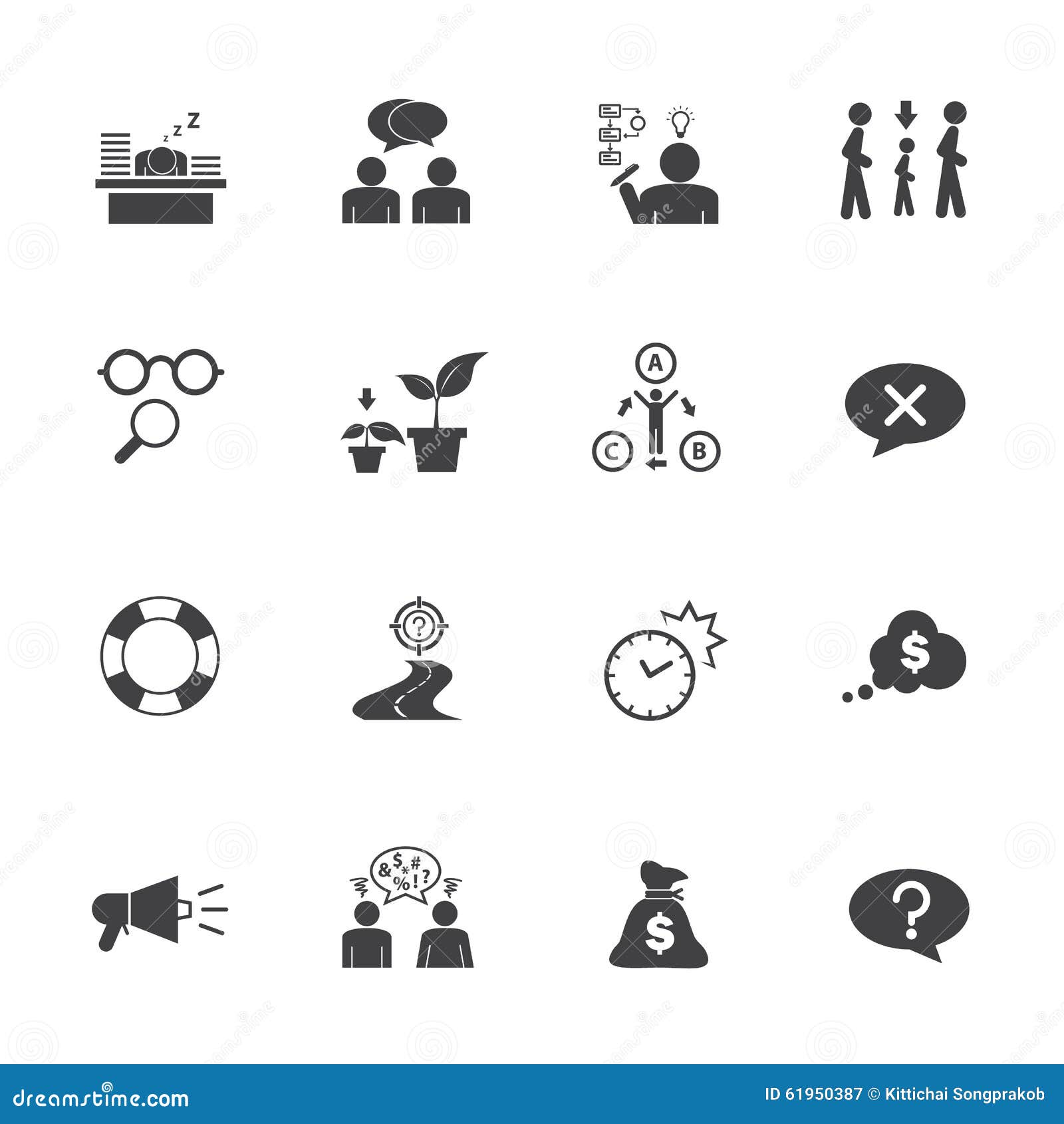 Business Icon Set, Personality Traits Stock Vector - Illustration of ...