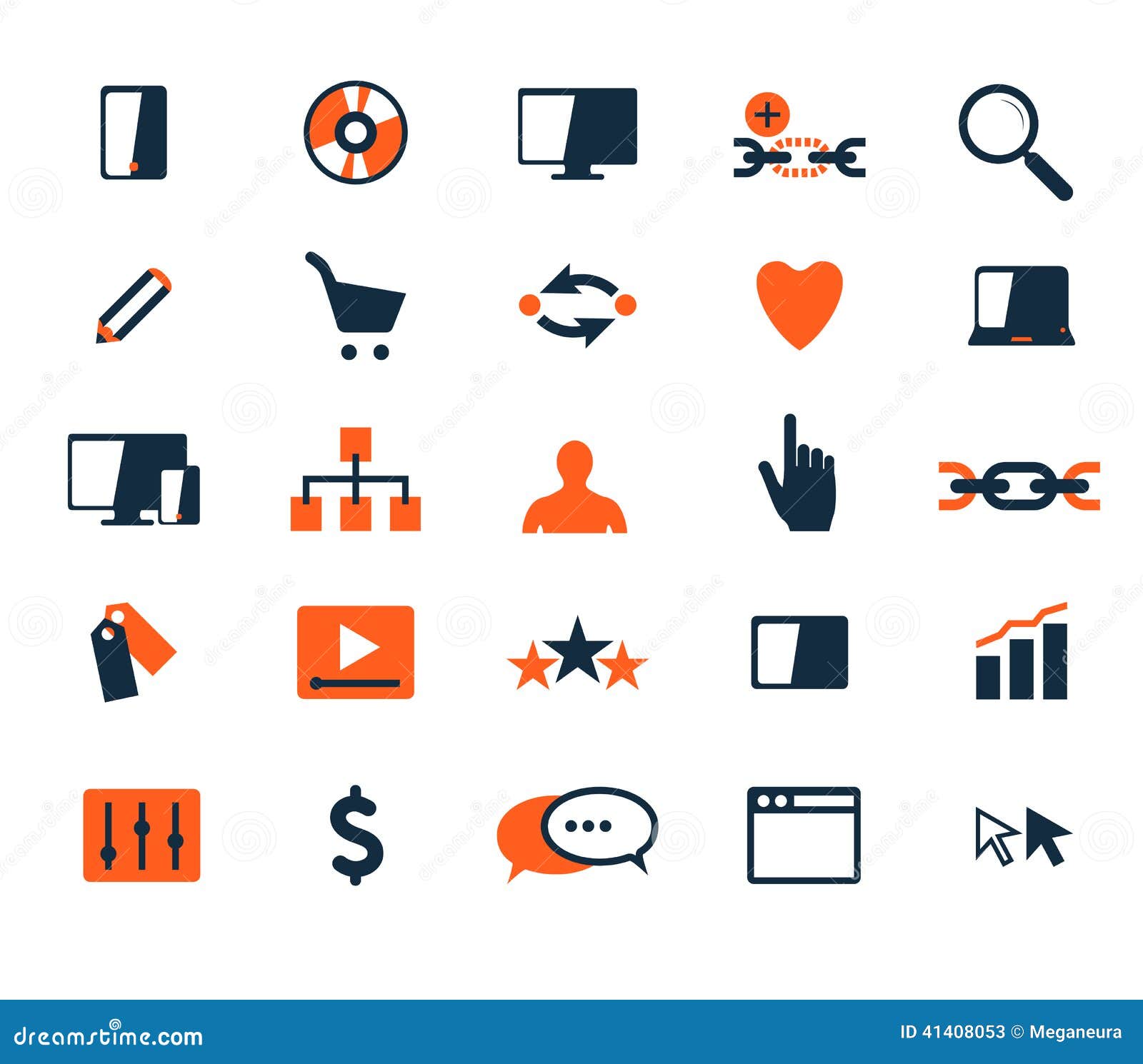 Business Icon Set. Software and Web Development, Marketing Stock Vector ...