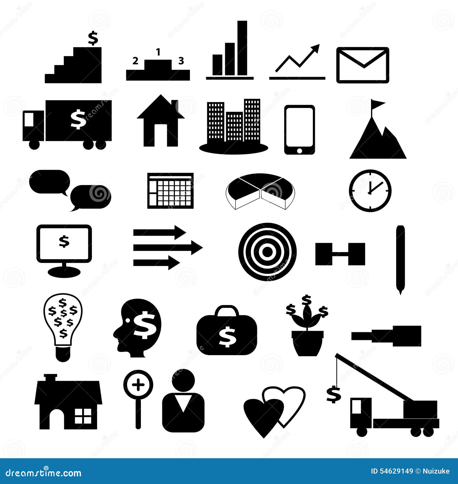 Business icon set stock vector. Illustration of collaboration - 54629149