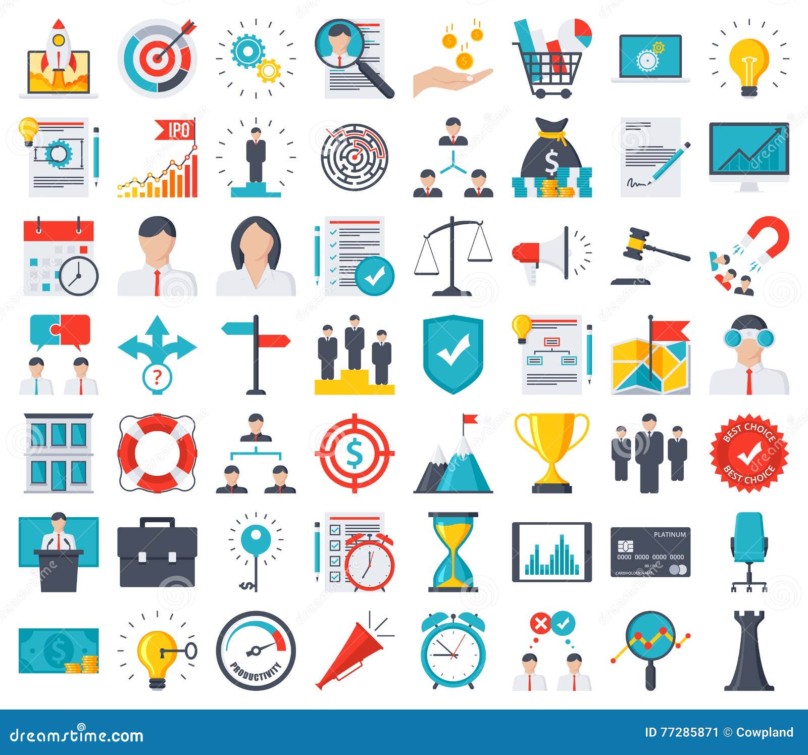 Business Icon Set stock vector. Illustration of calendar - 77285871