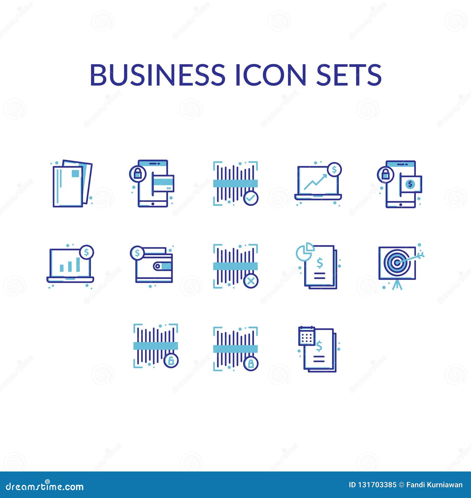 Business Icon Sets Outline Line Stock Illustration - Illustration of ...