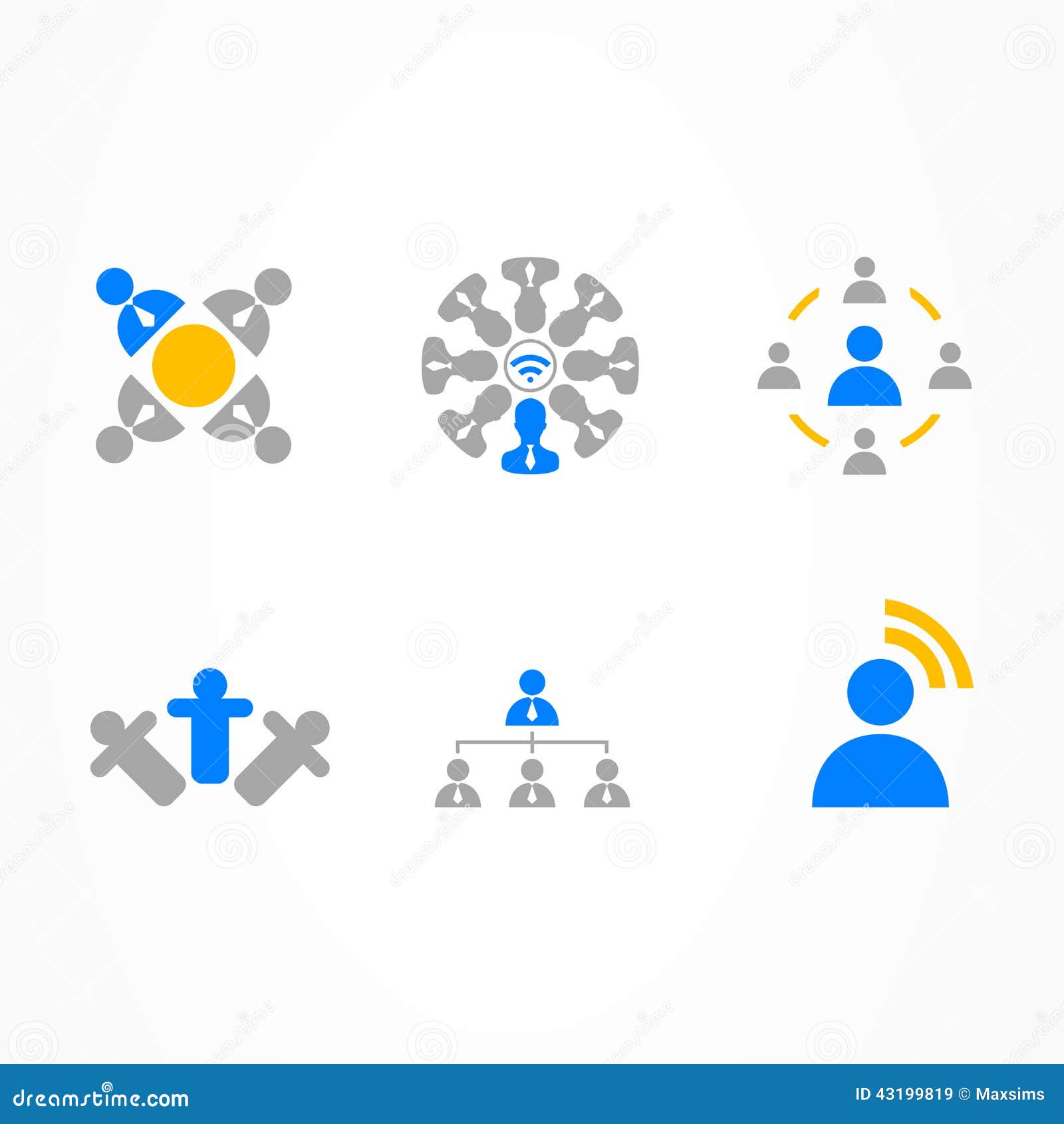 Business Icon Signal Man Web Set Sign Stock Vector - Illustration of ...