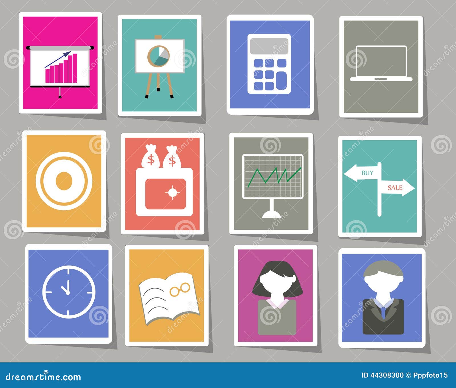 Business icon sticker stock vector. Illustration of clip - 44308300