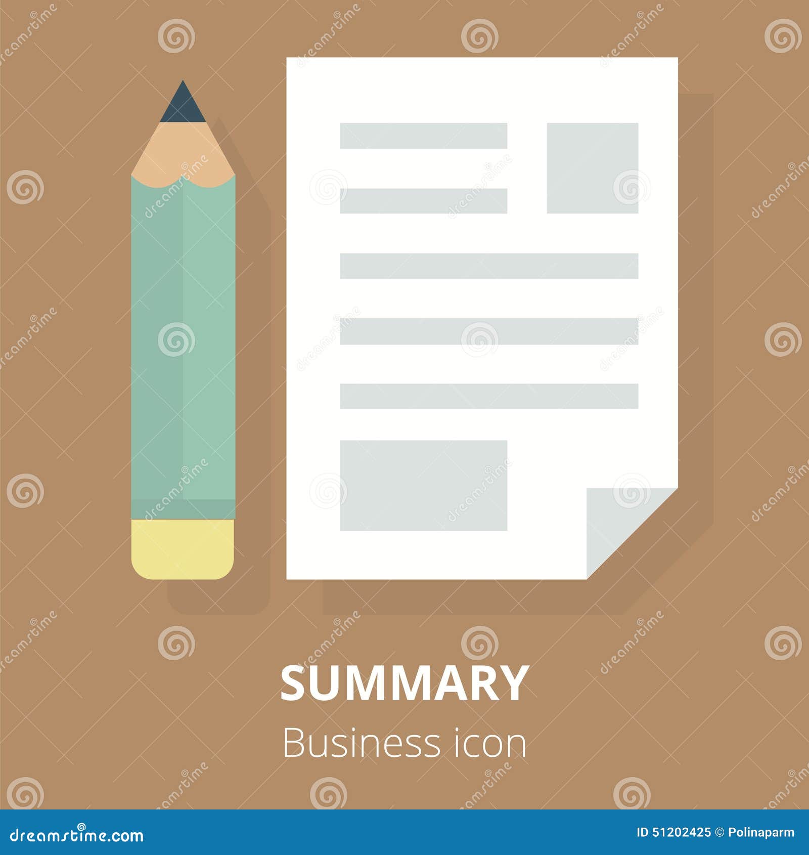 Business Icon. Summary. Flat Vector Illustration. Stock Vector ...
