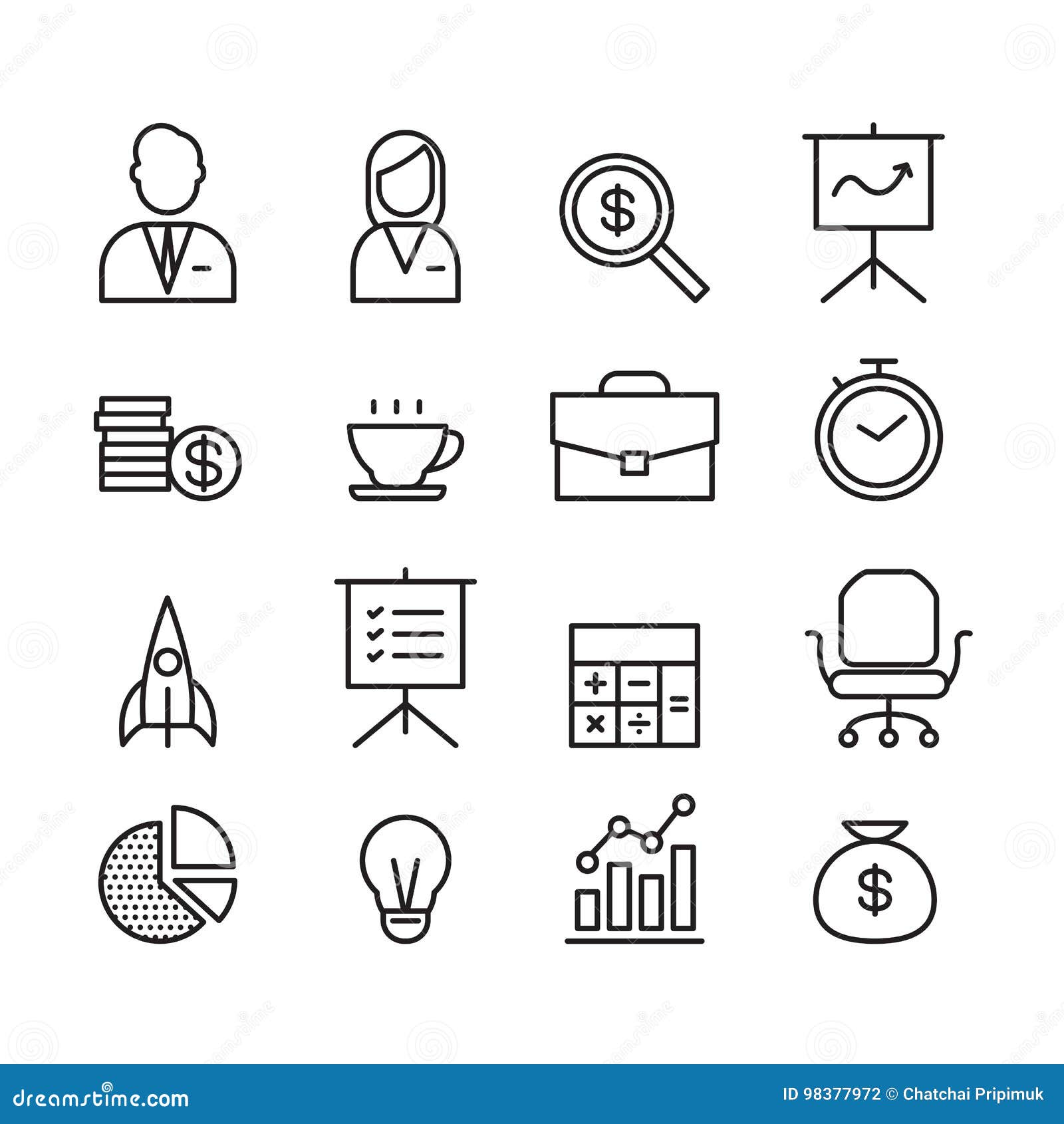 Business icon, vector stock vector. Illustration of sign - 98377972