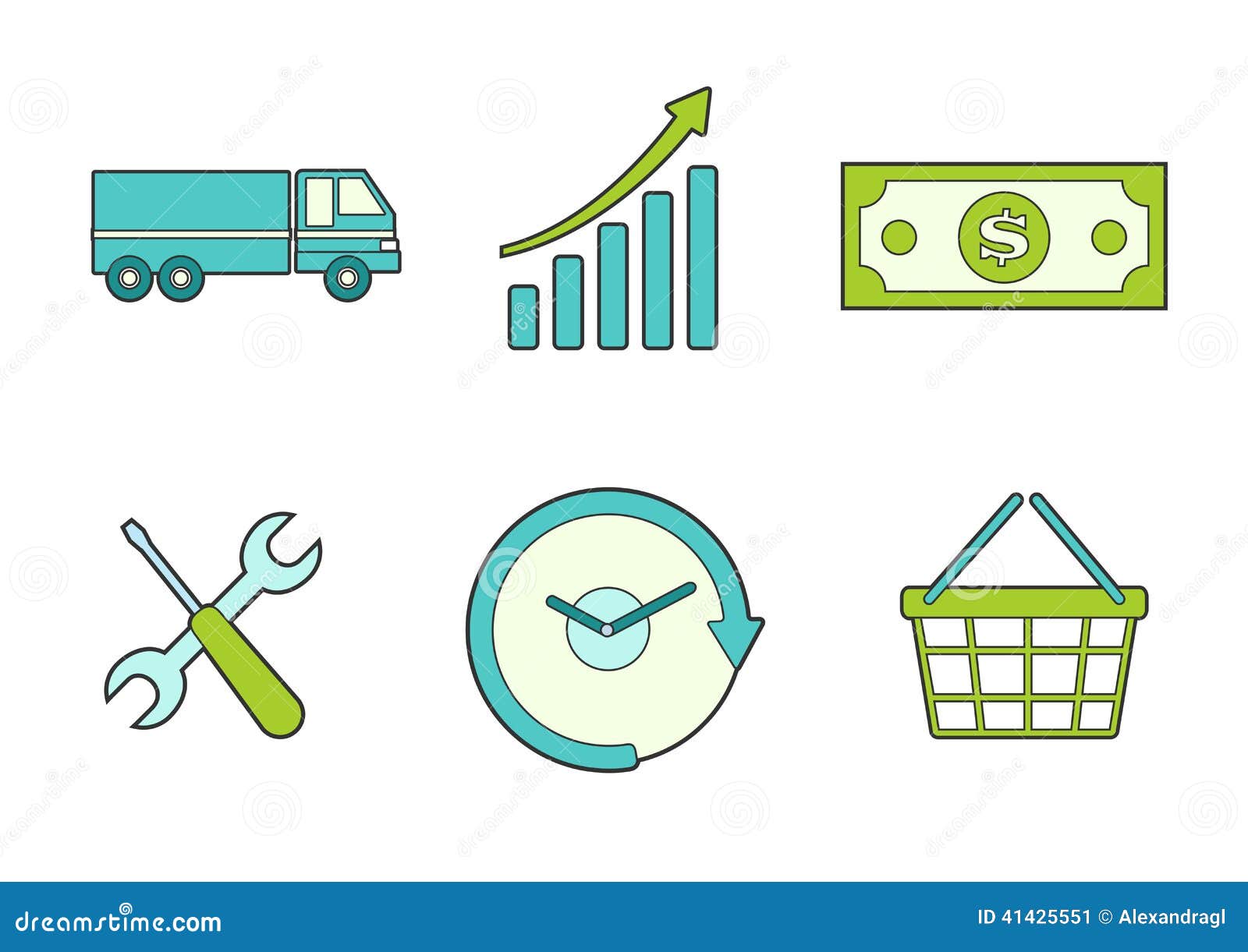 Business Icons for Commercial Shipping Stock Vector - Illustration of ...