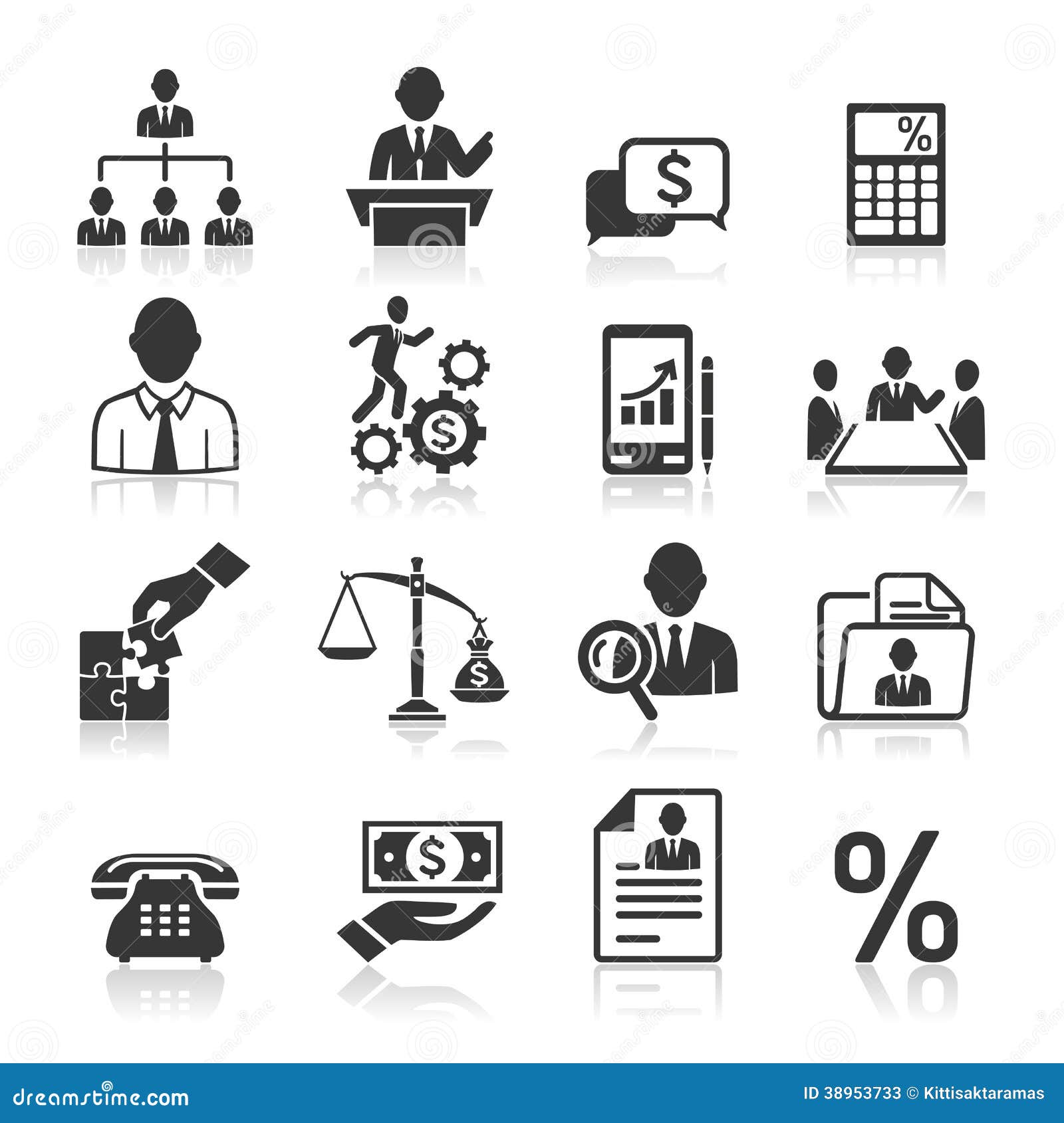 Business Icons, Management and Human Resources. Stock Vector ...