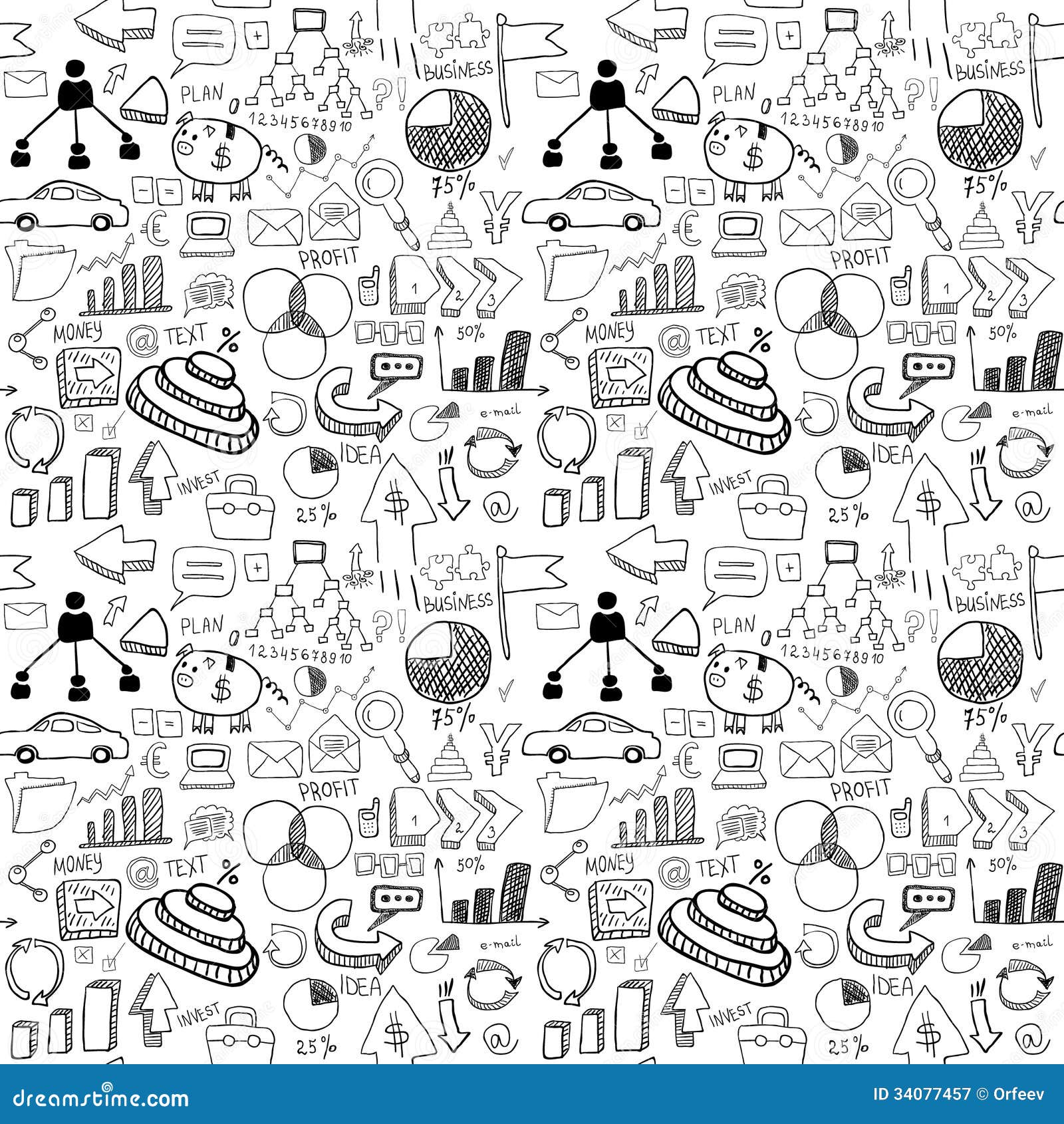 Business icons seamless stock vector. Illustration of black - 34077457