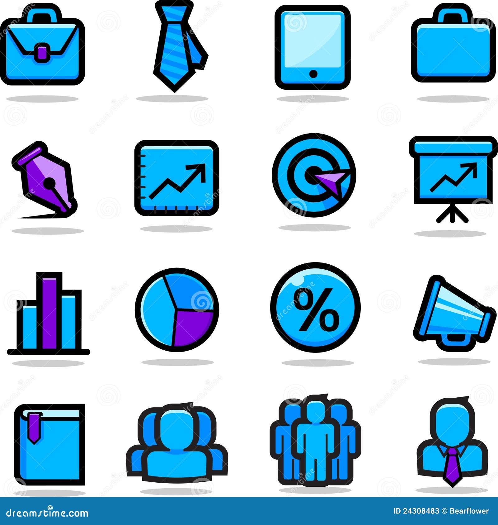 Business icons set stock vector. Illustration of team - 24308483