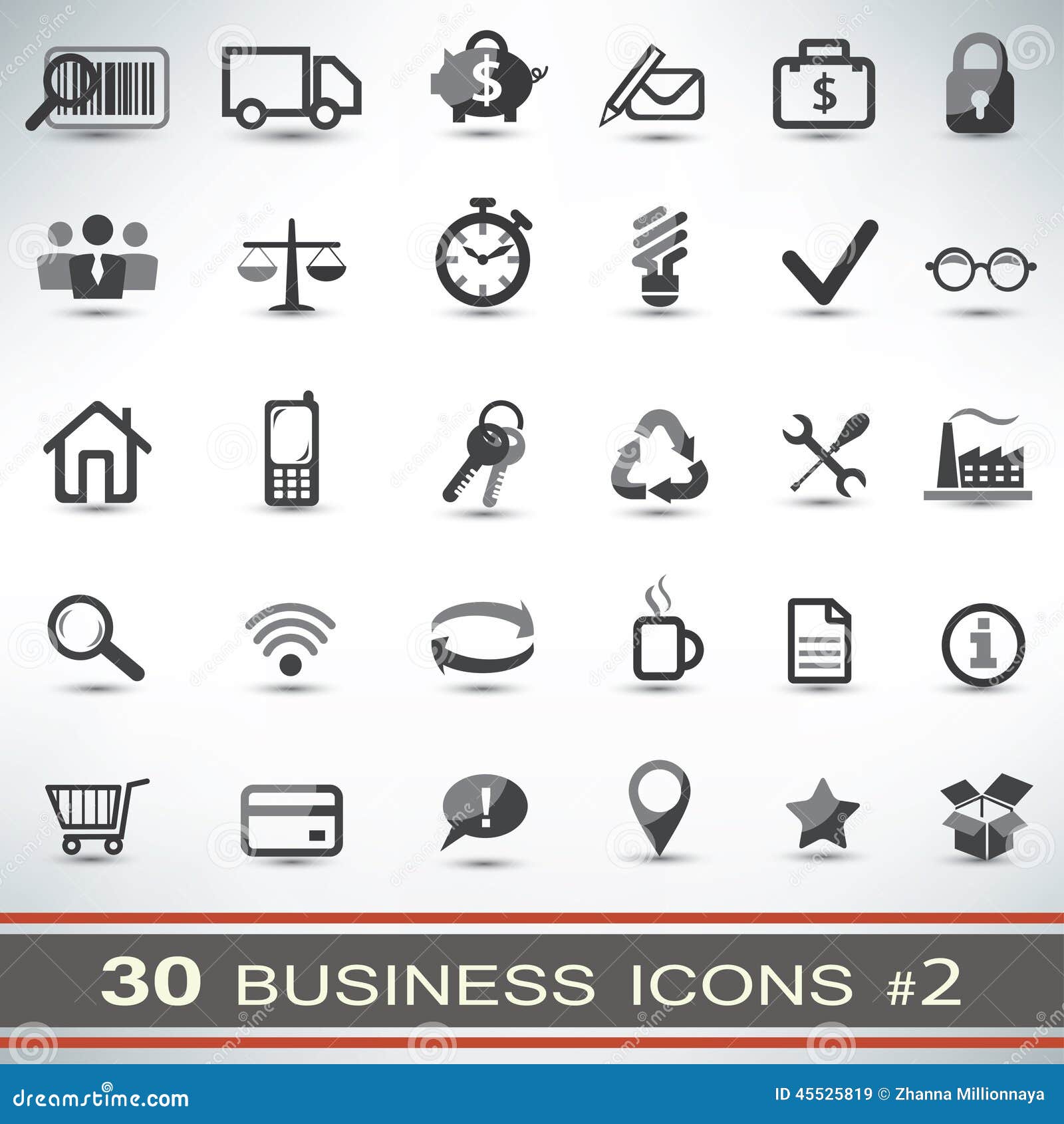 30 business icons set stock vector. Illustration of money - 45525819