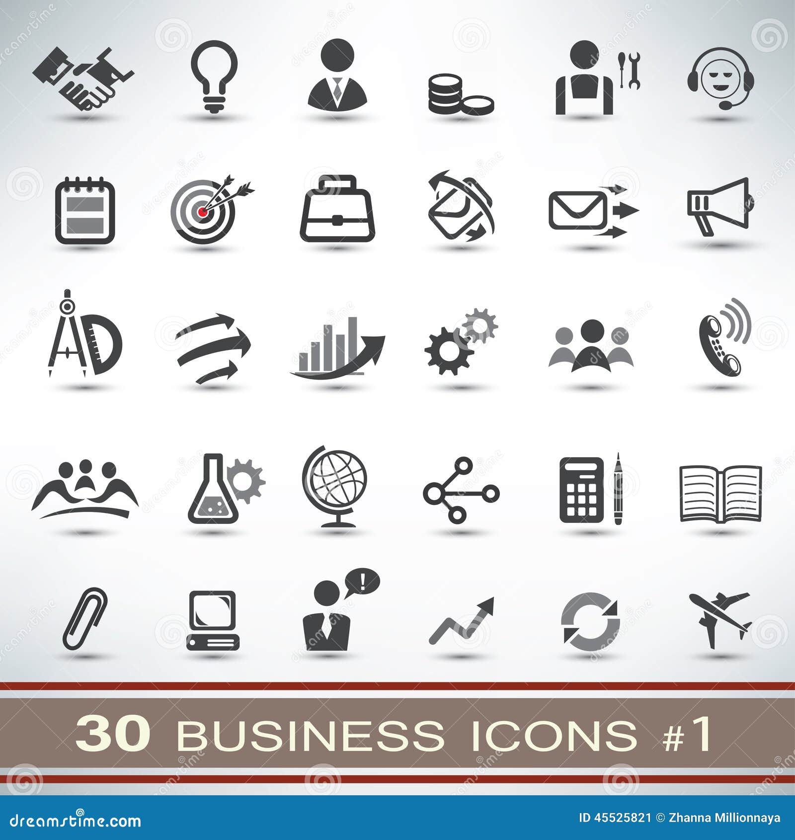30 business icons set stock vector. Illustration of meeting - 45525821