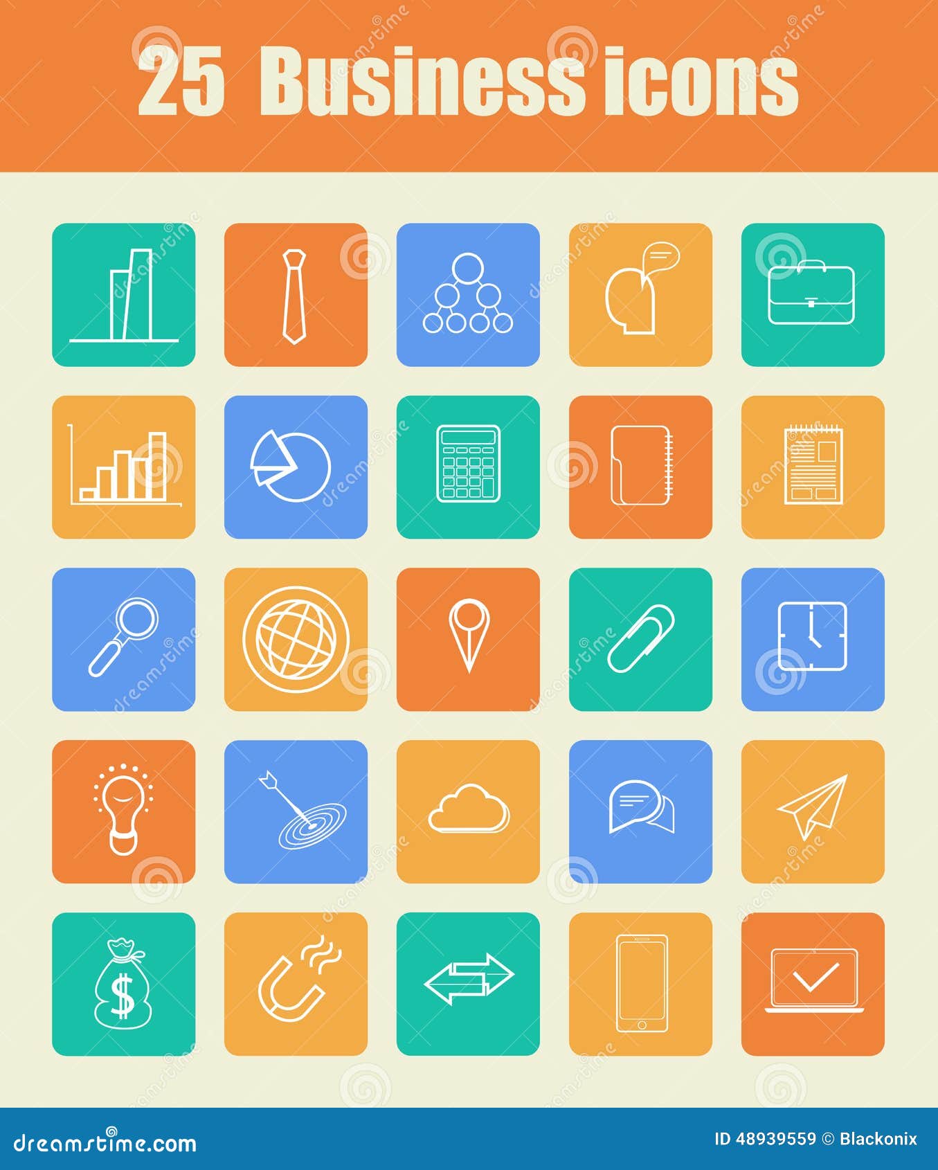 25 Business icons stock illustration. Illustration of bulb - 48939559