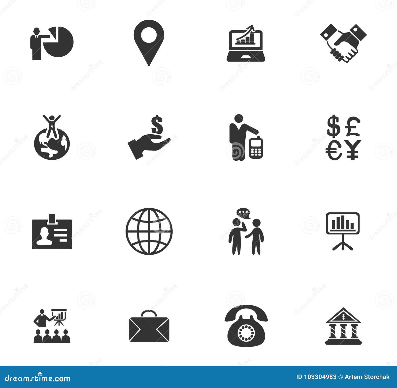 Business icons set stock vector. Illustration of brainstorming - 103304983