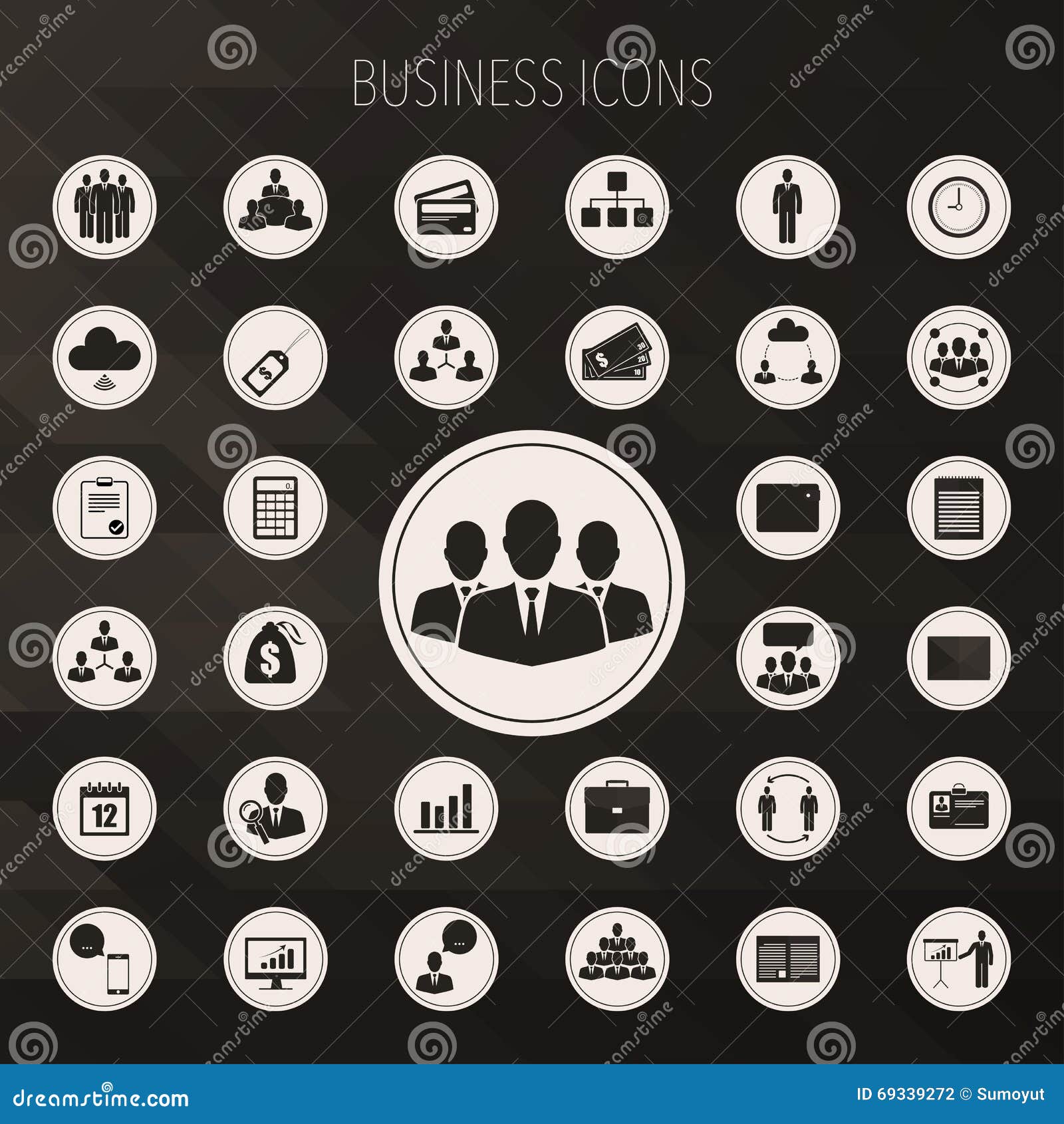 Business icons set. stock illustration. Illustration of head - 69339272