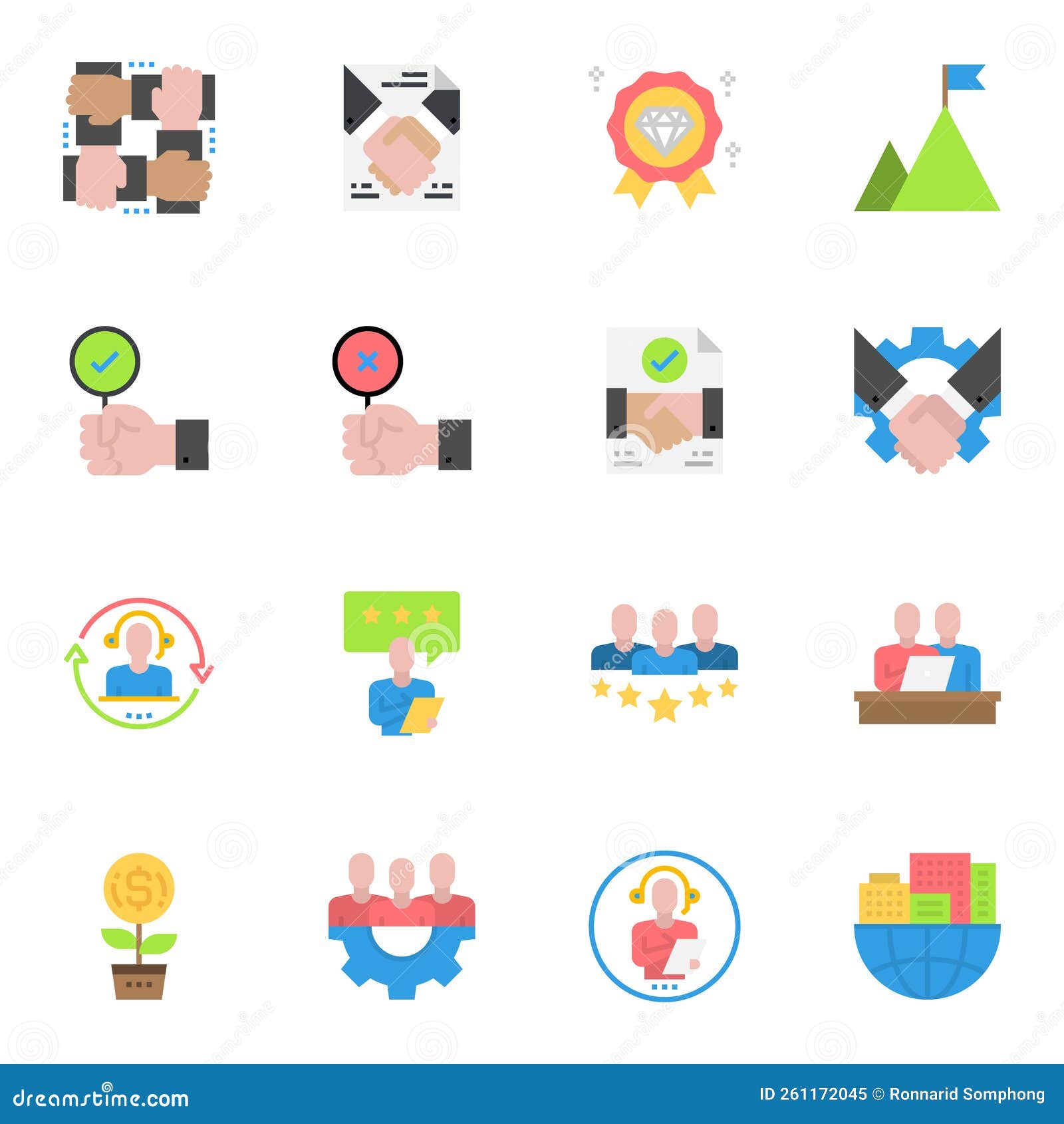 Business Icons Vector Illustration, Solution, Service, Team ,leadership ...