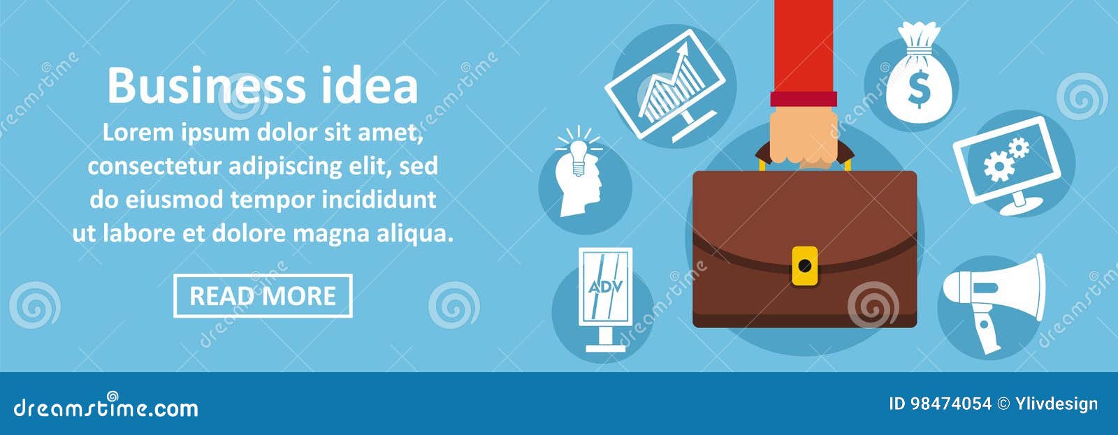 Business Idea Banner Horizontal Concept Stock Vector - Illustration of ...