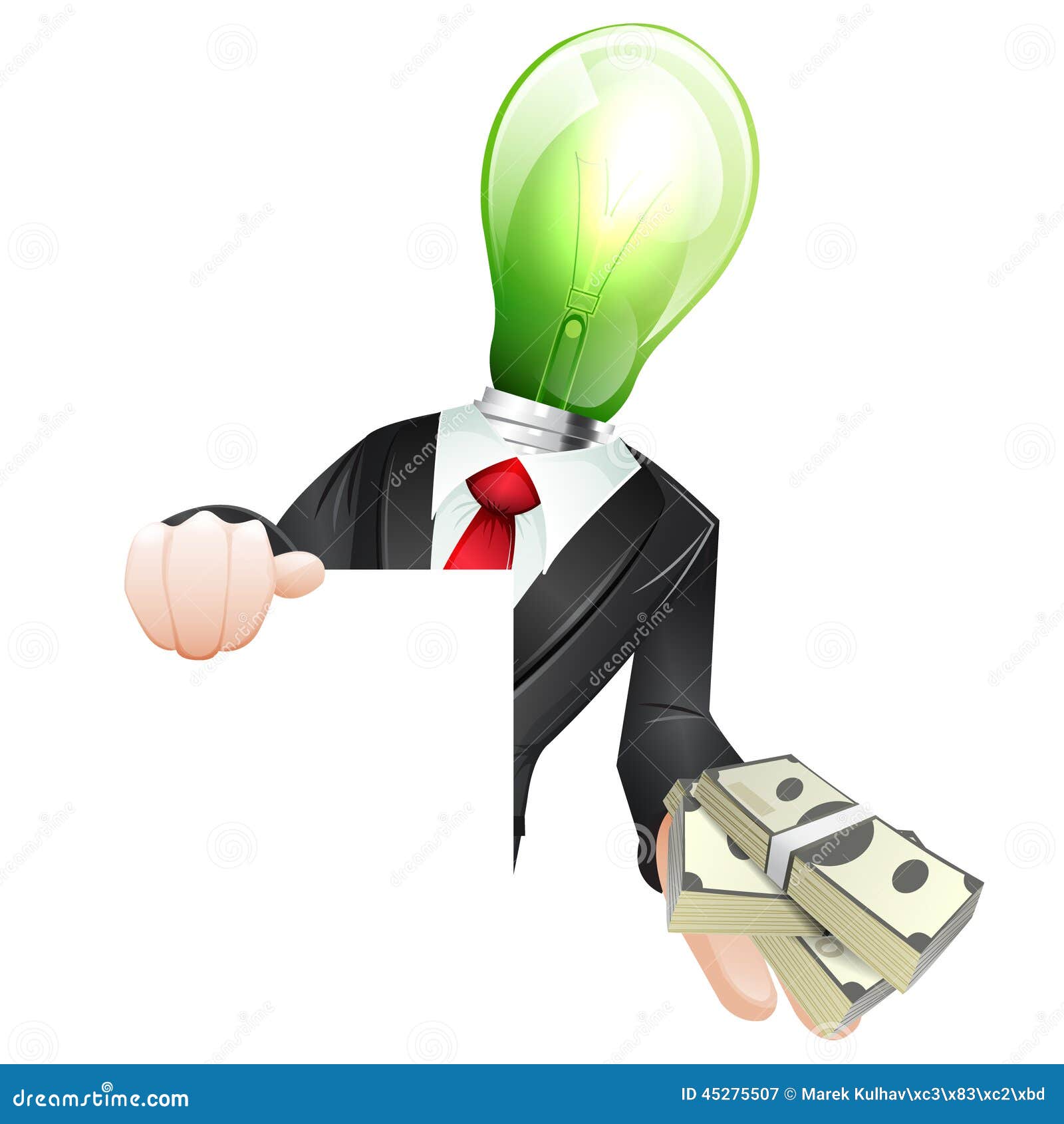 Business Idea Character with Money Stock Illustration - Illustration of ...