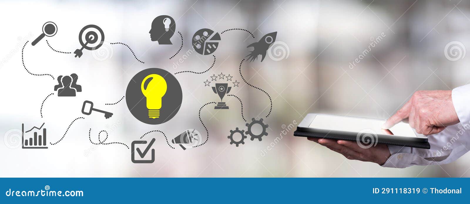 Business Idea Concept with Man Using a Tablet Stock Image - Image of ...