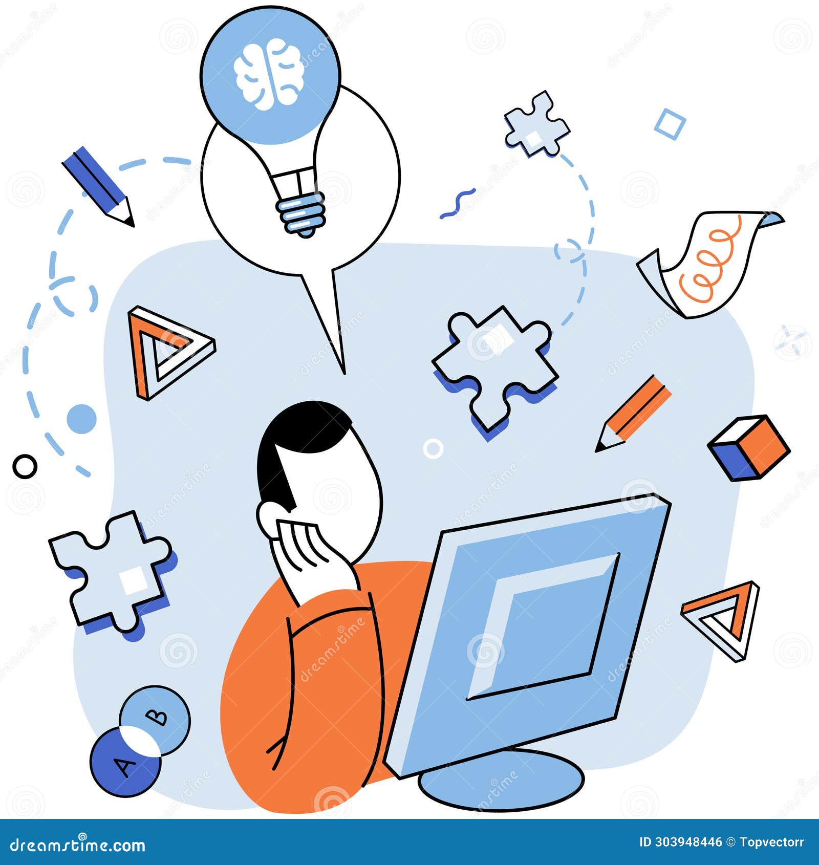 Formulating Corporate Strategy As A Business Plan Illustration Cartoon ...