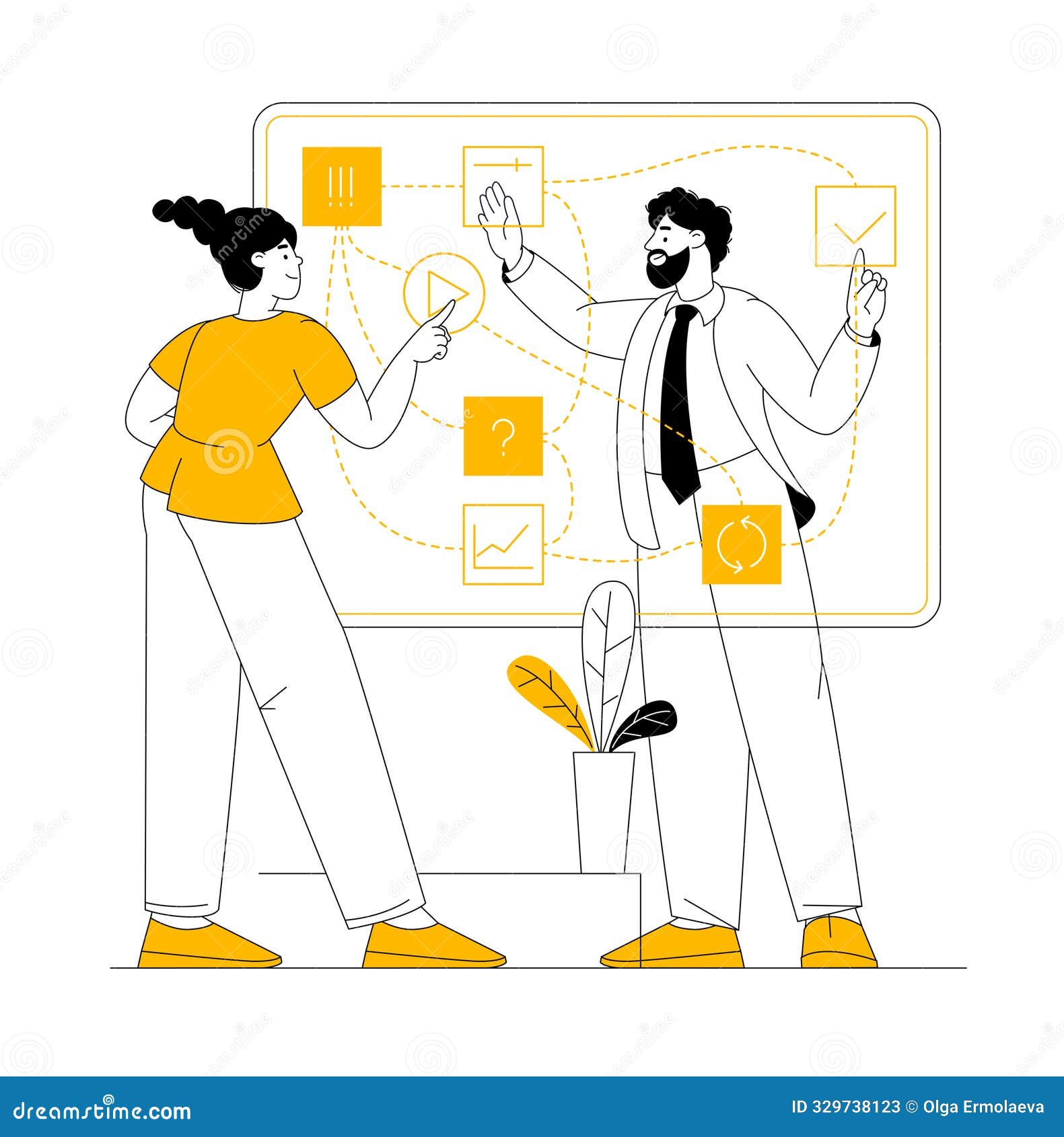 Business idea development. stock illustration. Illustration of female ...