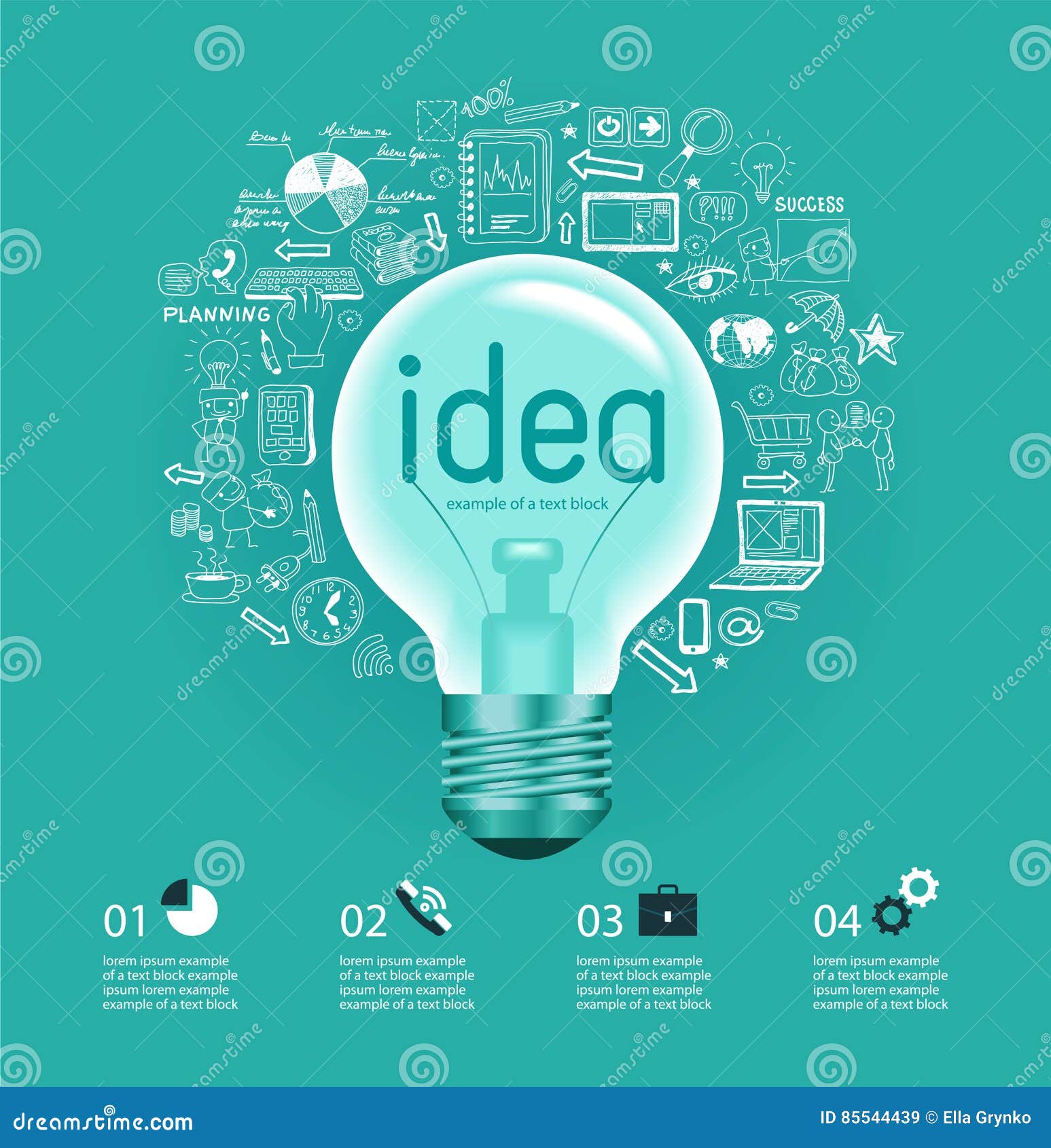 Business idea infographics stock vector. Illustration of letter - 85544439