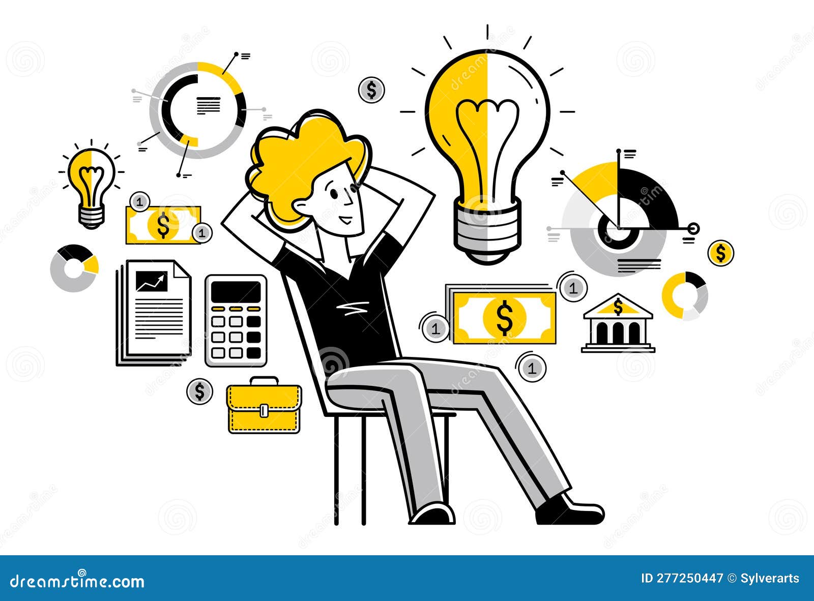 Business Idea Light Bulb in a Hands of Creative Successful Entrepreneur ...