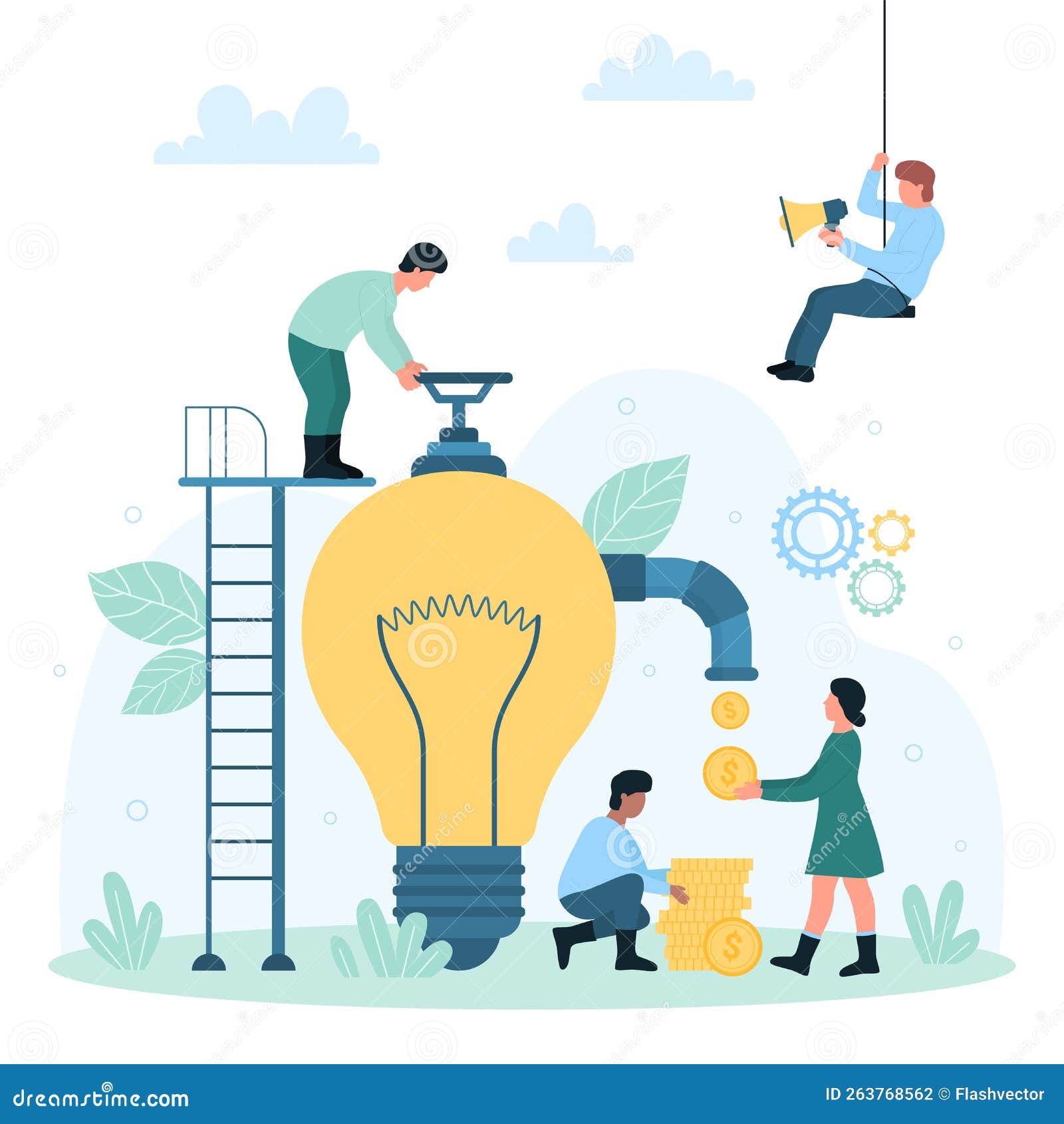 Idea Monetization Process Business Vector Flat 3d Isometric | CartoonDealer.com #66251974
