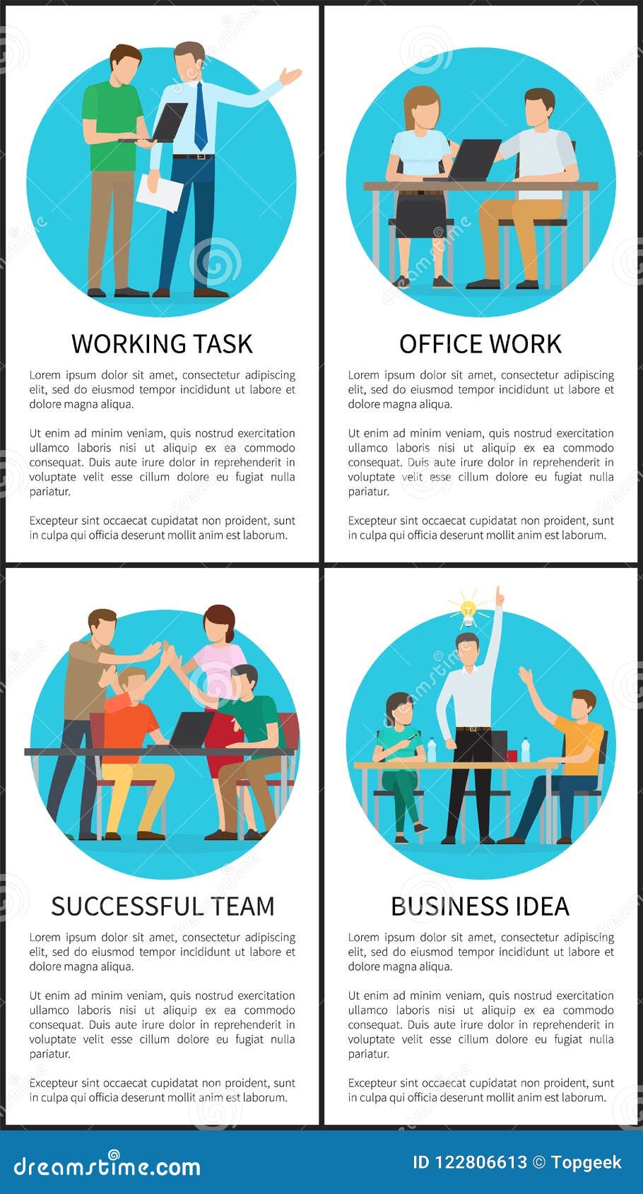 Business Idea and Working Task Vector Illustration Stock Vector ...