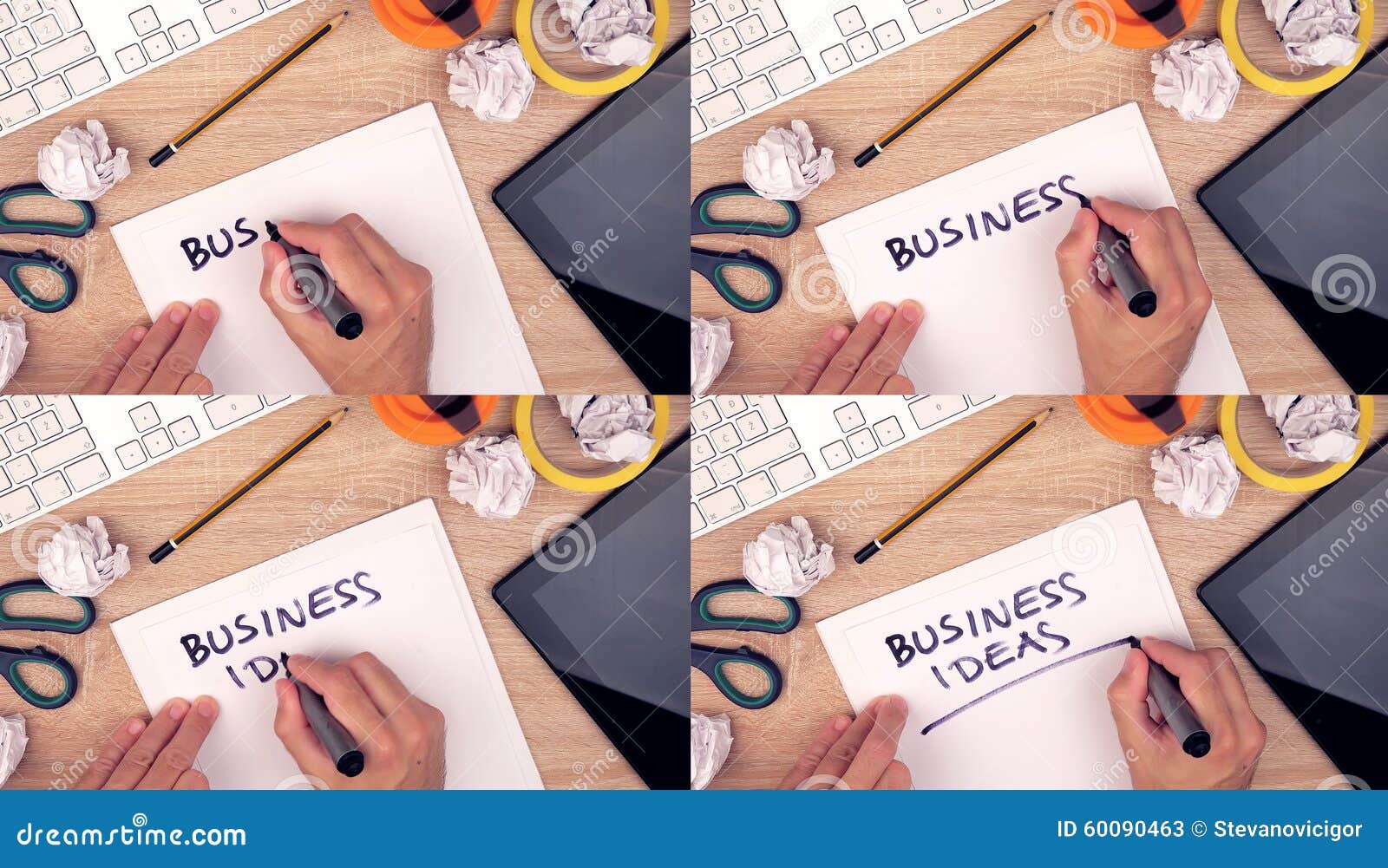 Business Ideas, Businessman Writing Ideas on Paper Stock Image - Image ...