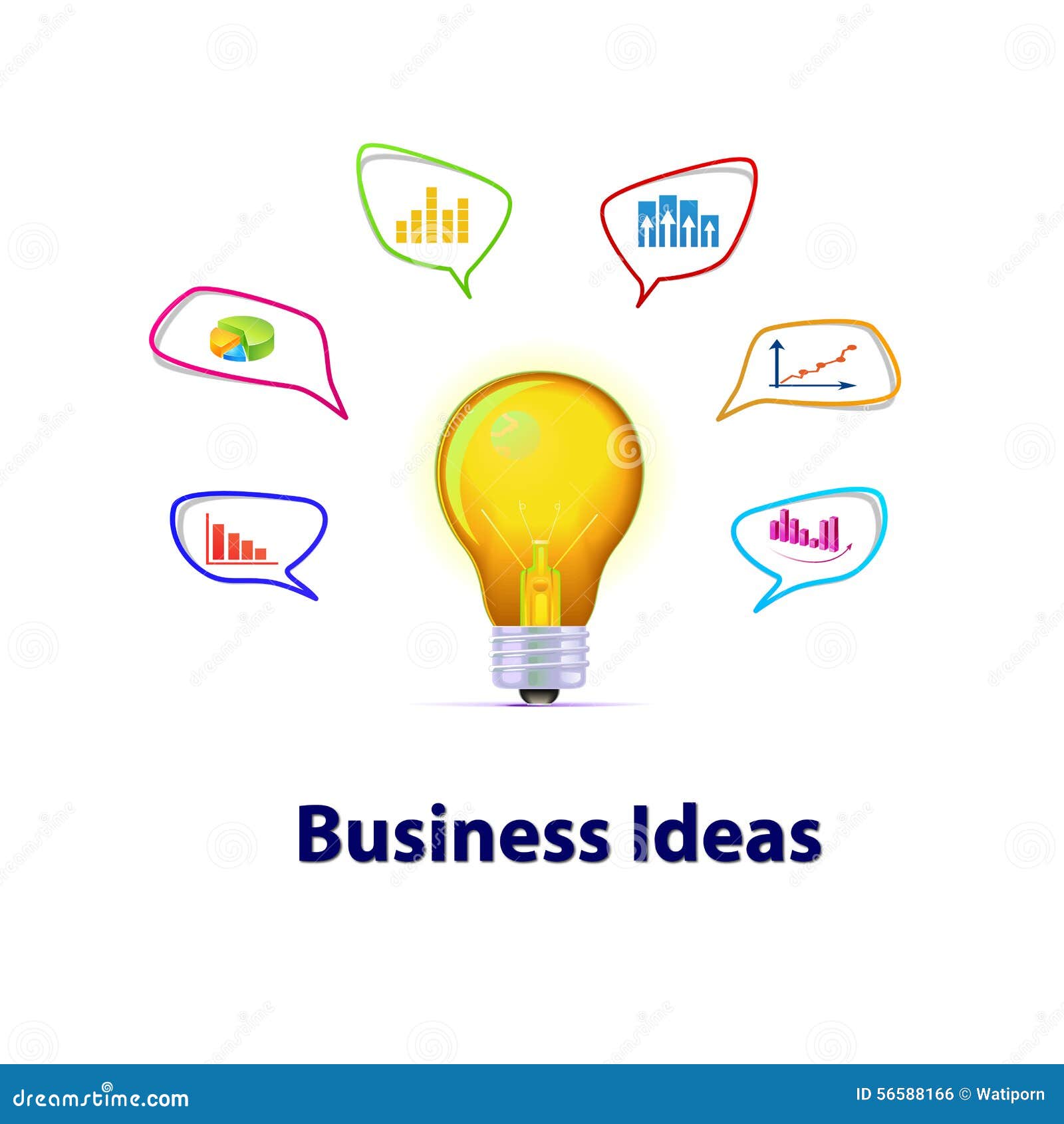 Business ideas stock illustration. Illustration of bulb - 56588166
